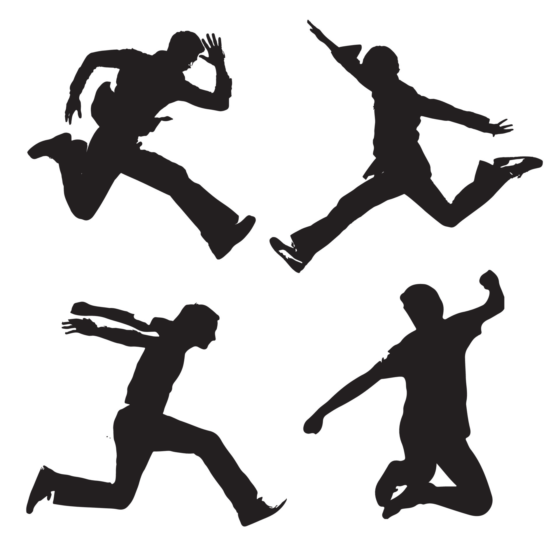 man jump silhouette set vector design 13826406 Vector Art at Vecteezy