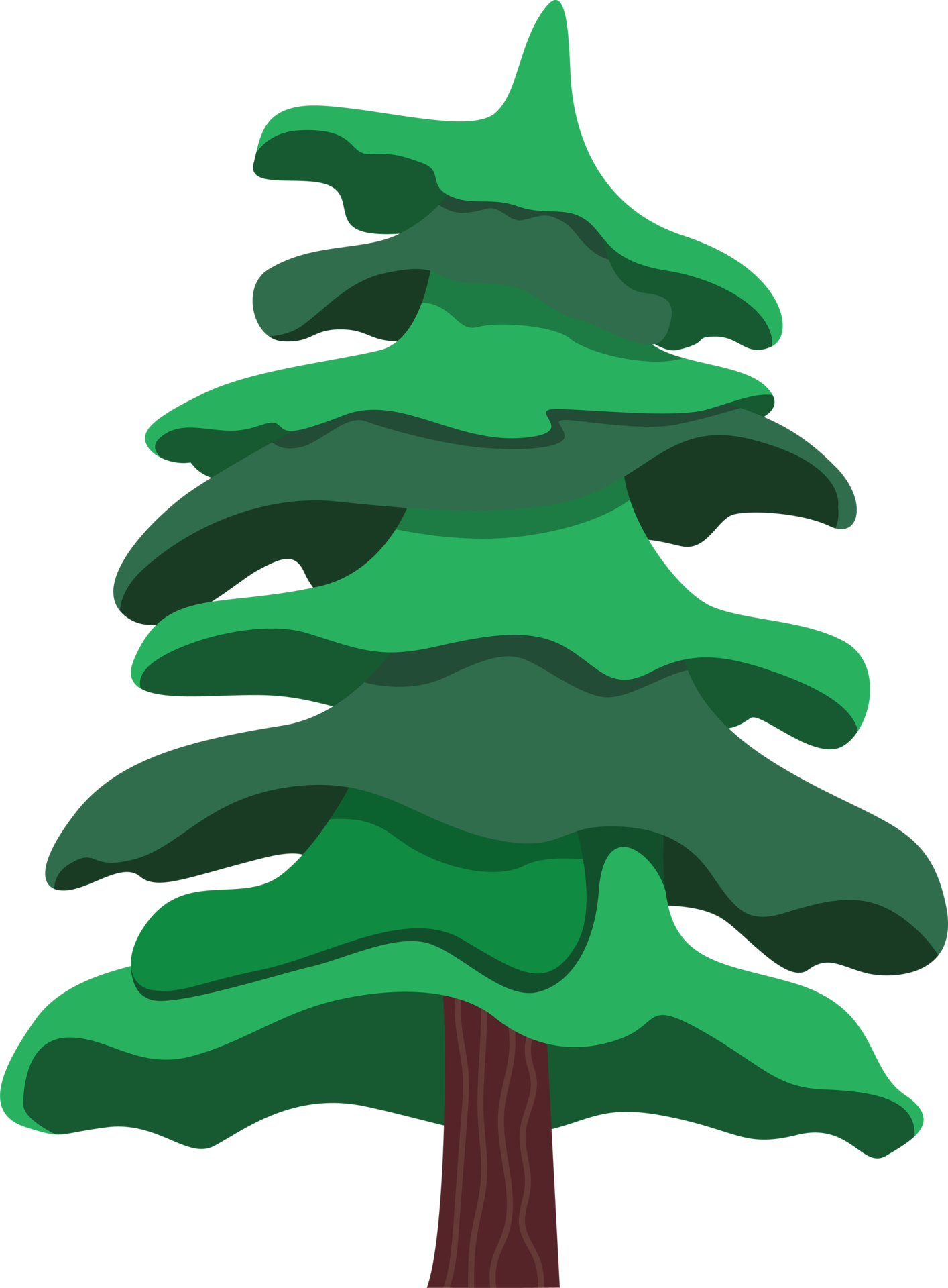 Free Christmas spruce tree. Flat png cartoon style on transparent ... Free Christmas spruce tree. Flat png cartoon style on transparent ...