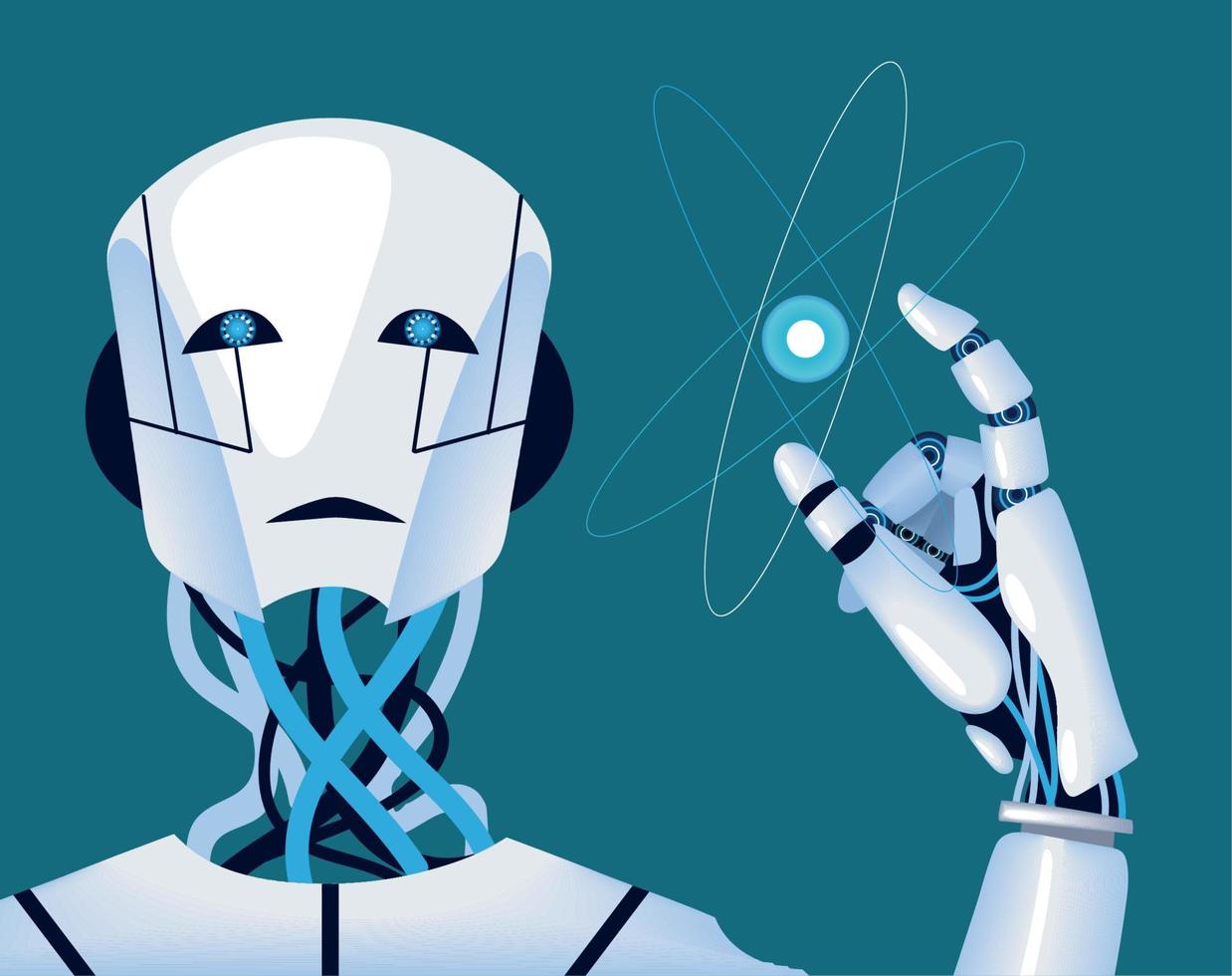 futuristic AI robot and hand 13827913 Vector Art at Vecteezy
