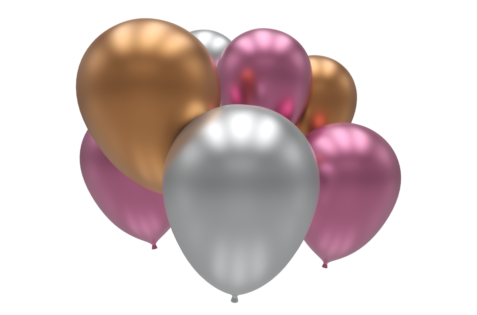 Balloons 3d render illustration for celebration or birthday party 13828885 PNG