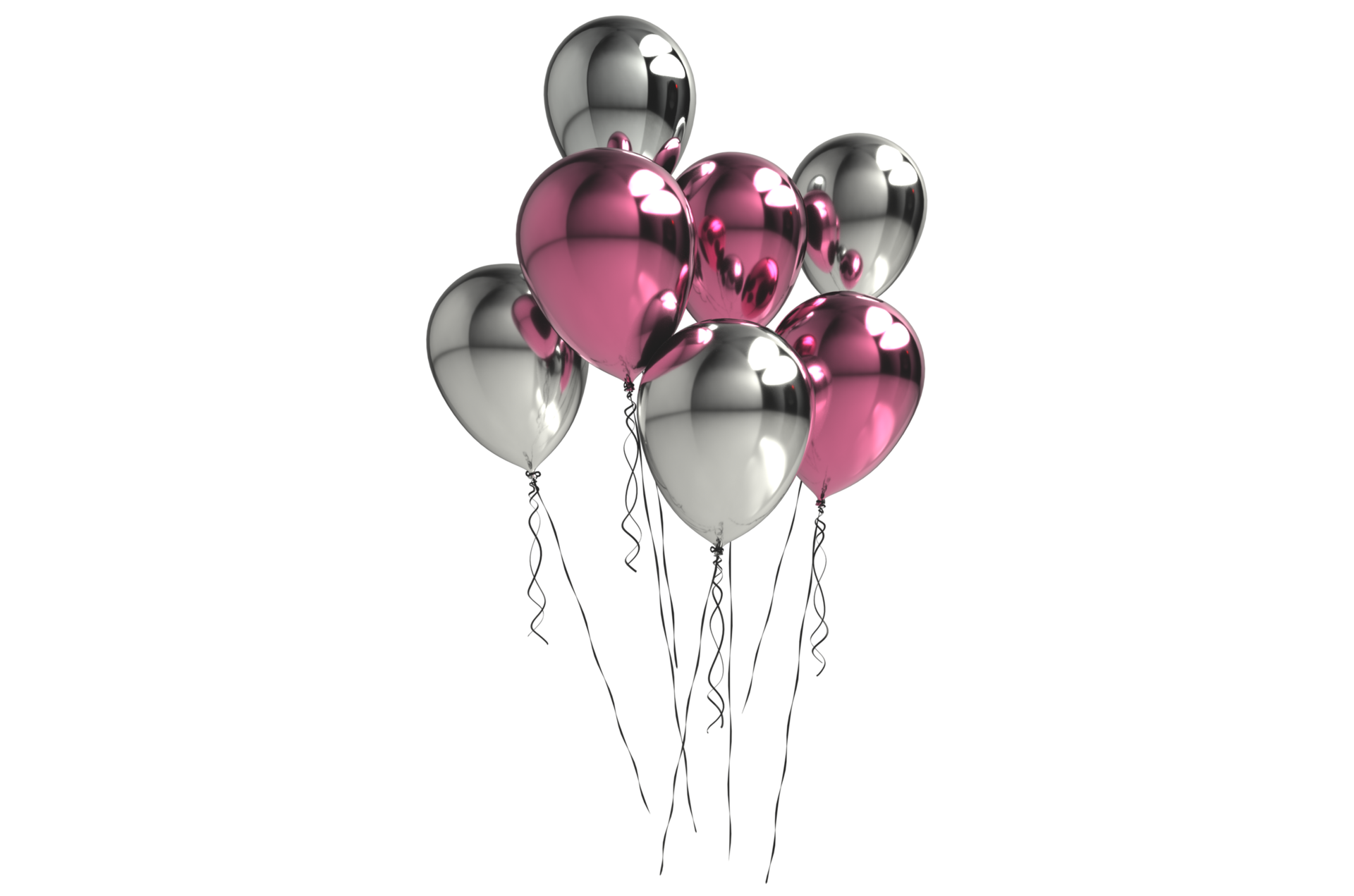 Balloons 3d Render Illustration For Celebration Or Birthday Party