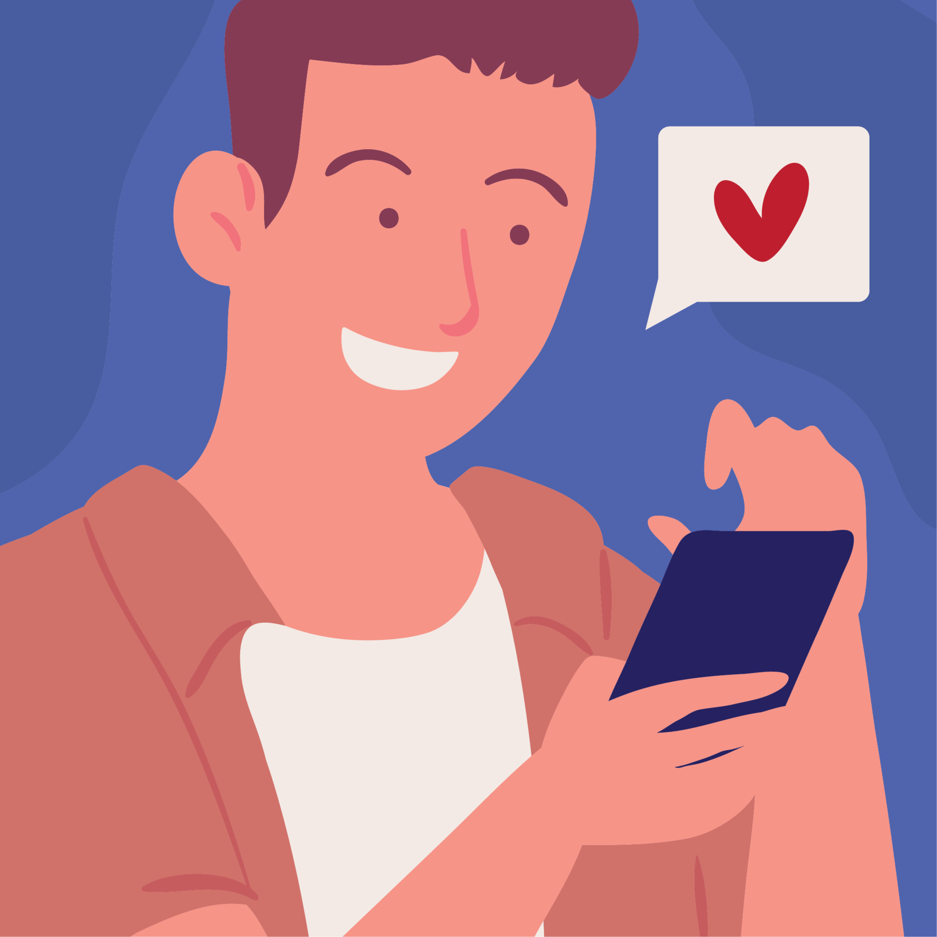 man using smartphone texting 13829148 Vector Art at Vecteezy