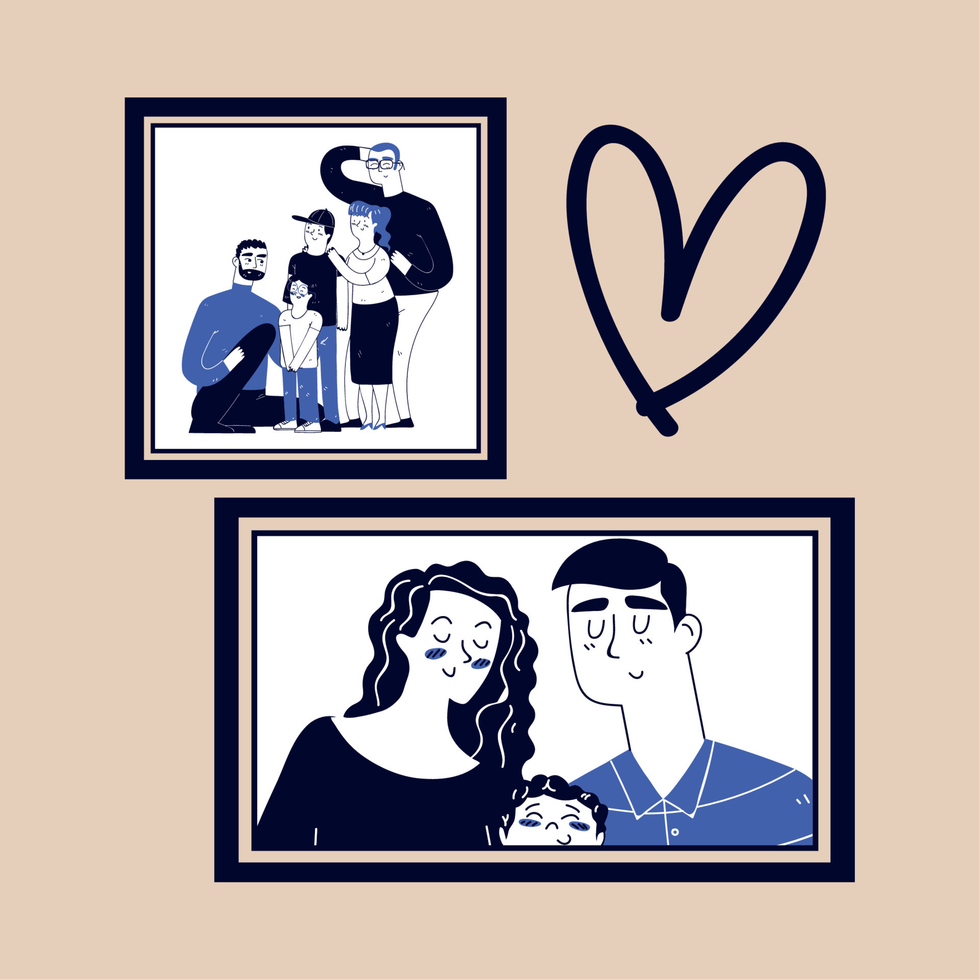 families pictures and heart 13830684 Vector Art at Vecteezy