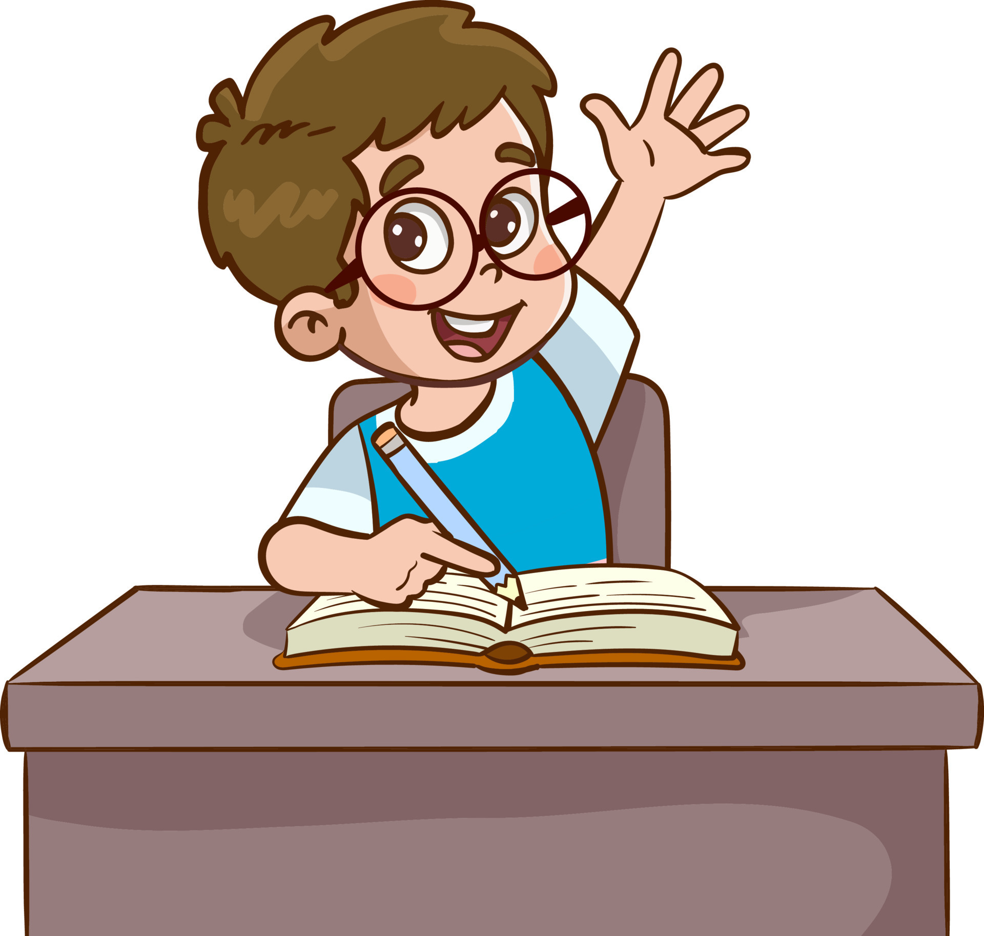 little kid raise hand to answer the question 13830838 Vector Art at Vecteezy