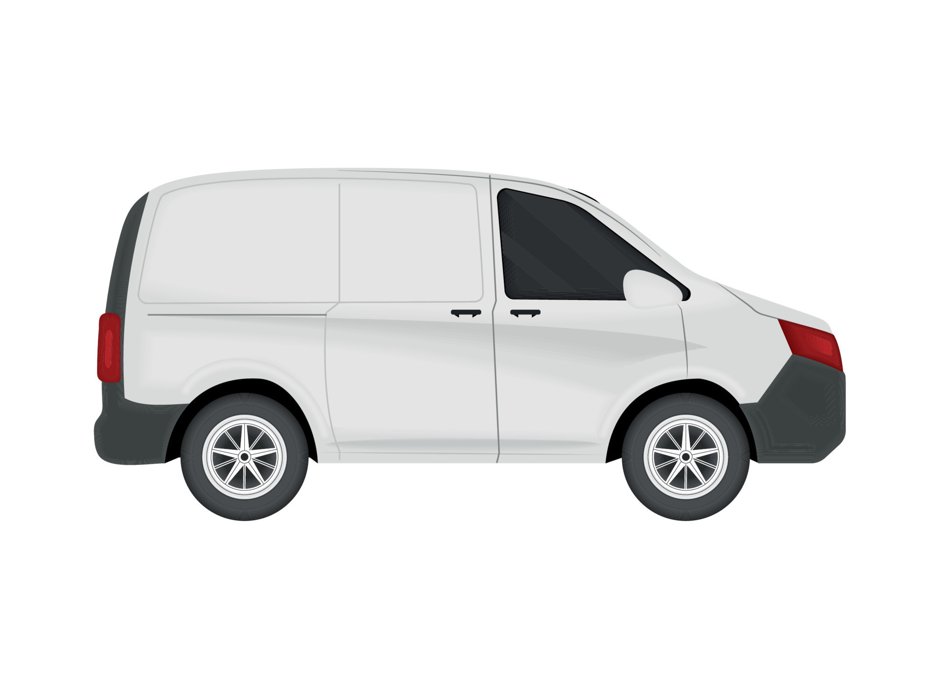 White Delivery Van Side View