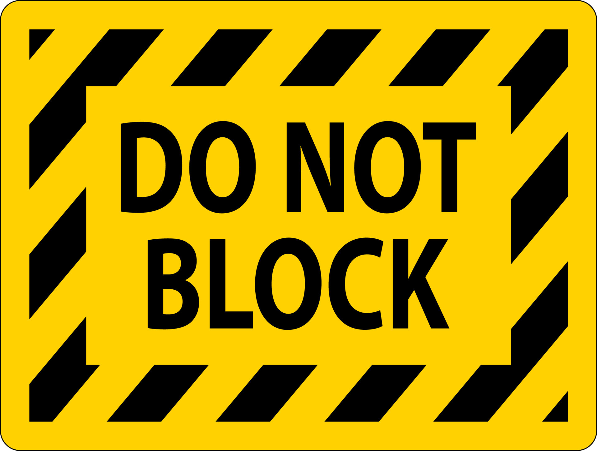 Do Not Block Floor Label Sign On White Background 13832911 Vector Art ...