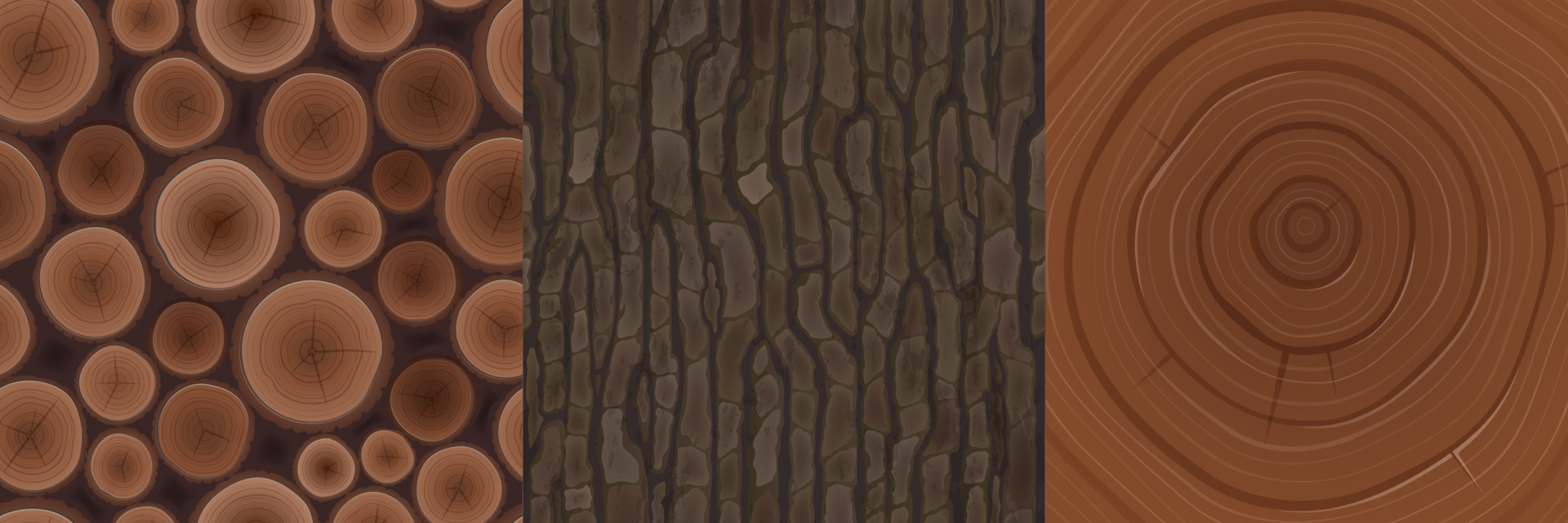 Wooden textures for game, tree bark woodpile cut 13834711 Vector Art at ...