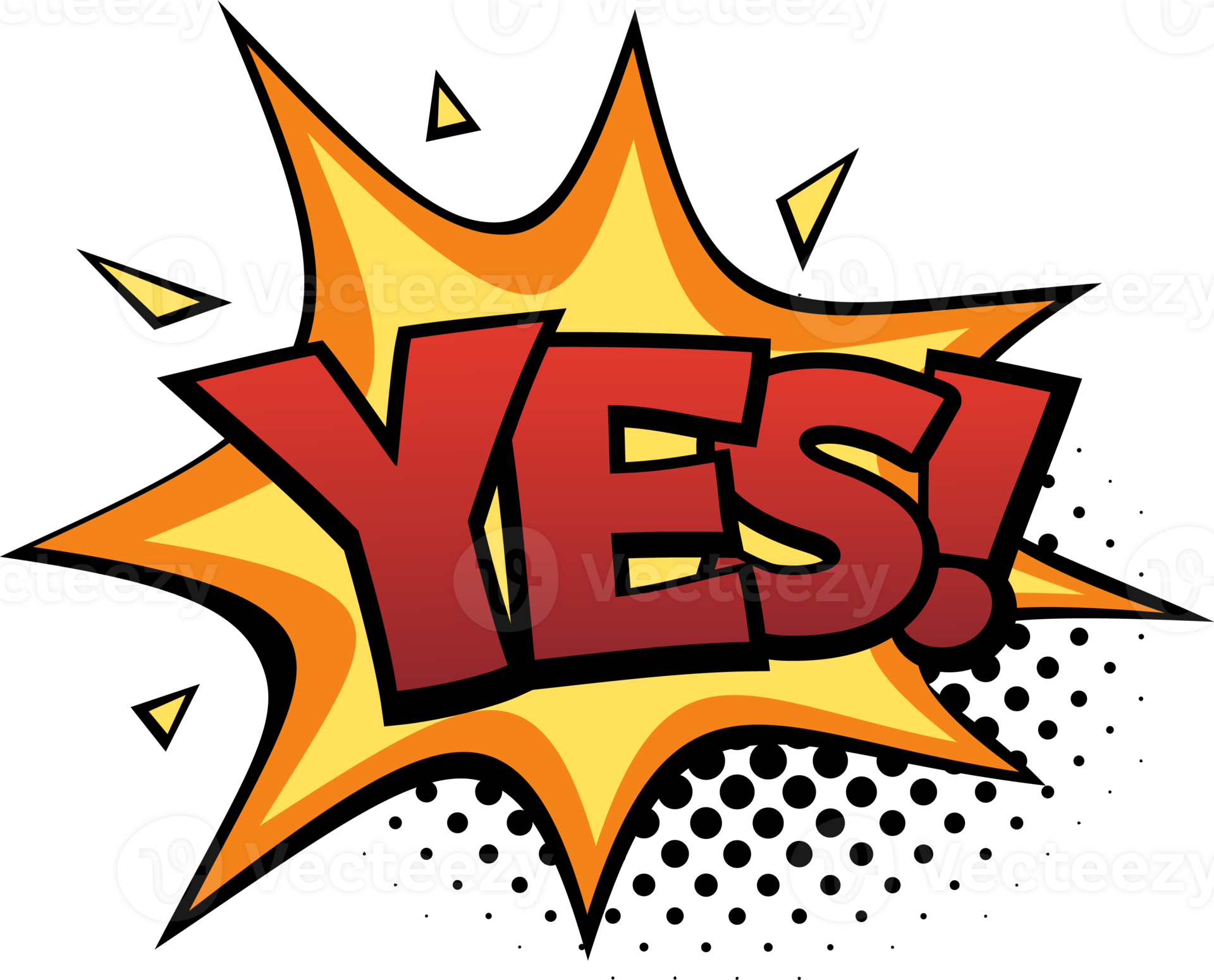 Comic Lettering Yes Comic Speech Bubble With Emotional Text Yes Bright Dynamic Cartoon