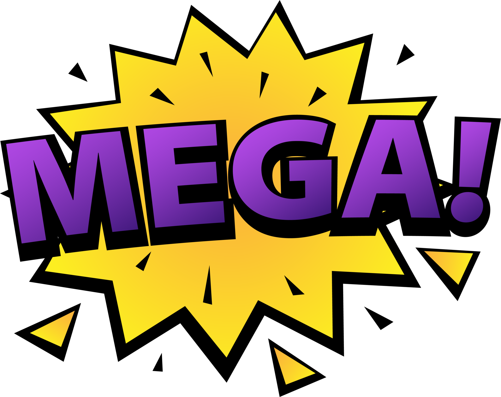 grappig belettering mega. grappig toespraak bubbel met emotioneel tekst mega. helder dynamisch ...