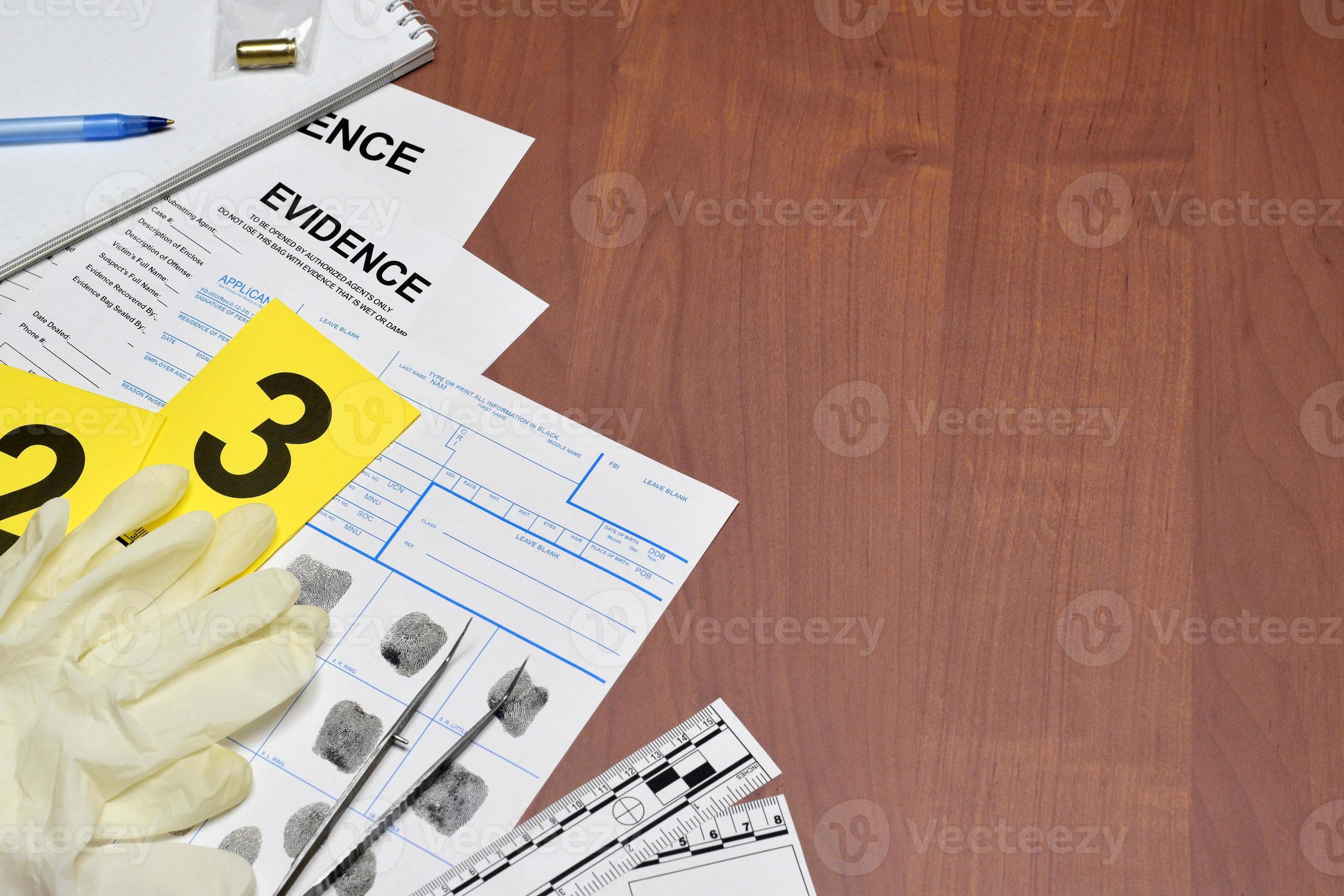 Paperwork during crime scene investigation process in csi laboratory ...