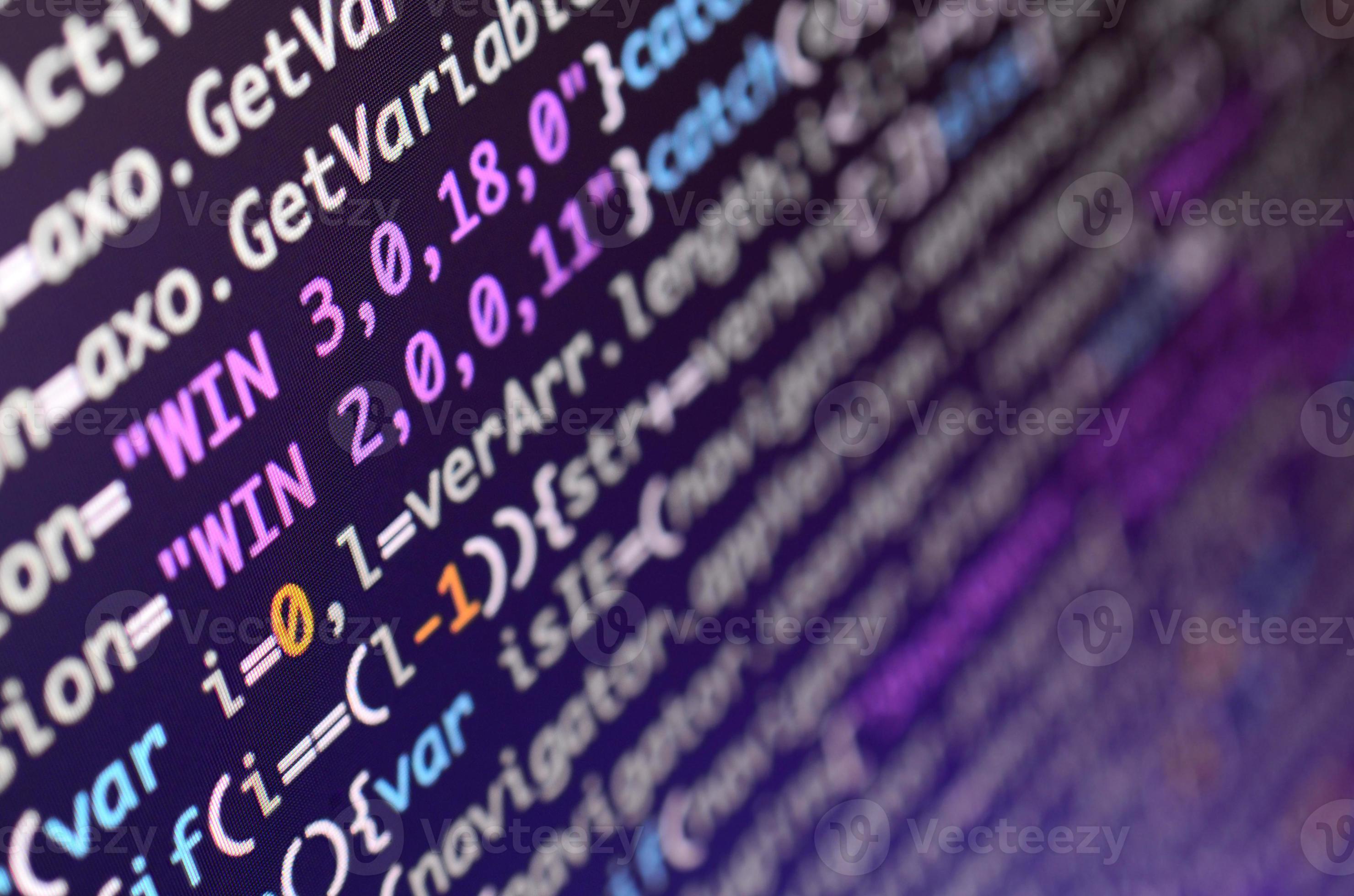 Macro shot of the command line on the monitor of the office computer ...