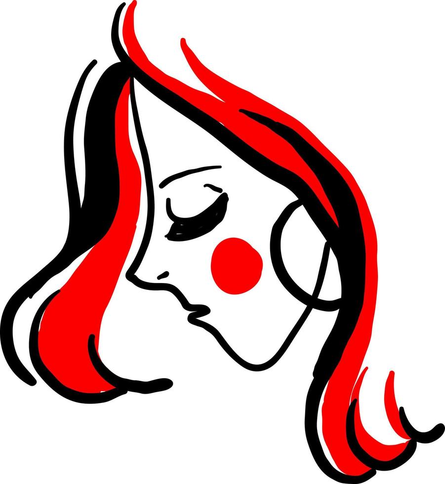 Girl With Red Hair Illustration Vector On White Background 13842319