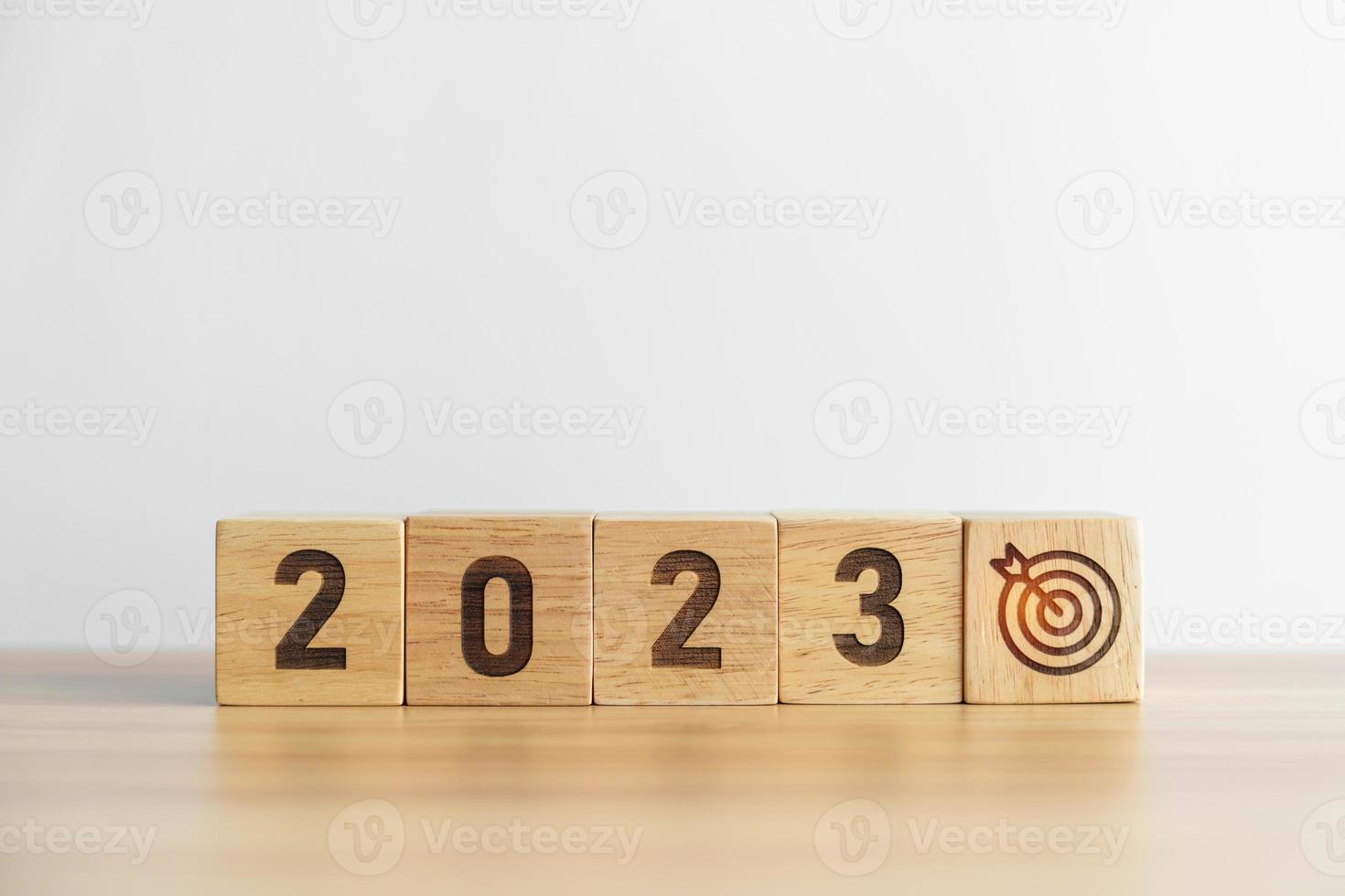 2023 block with dartboard icon. Goal, Target, Resolution, strategy, plan, Action, mission ...