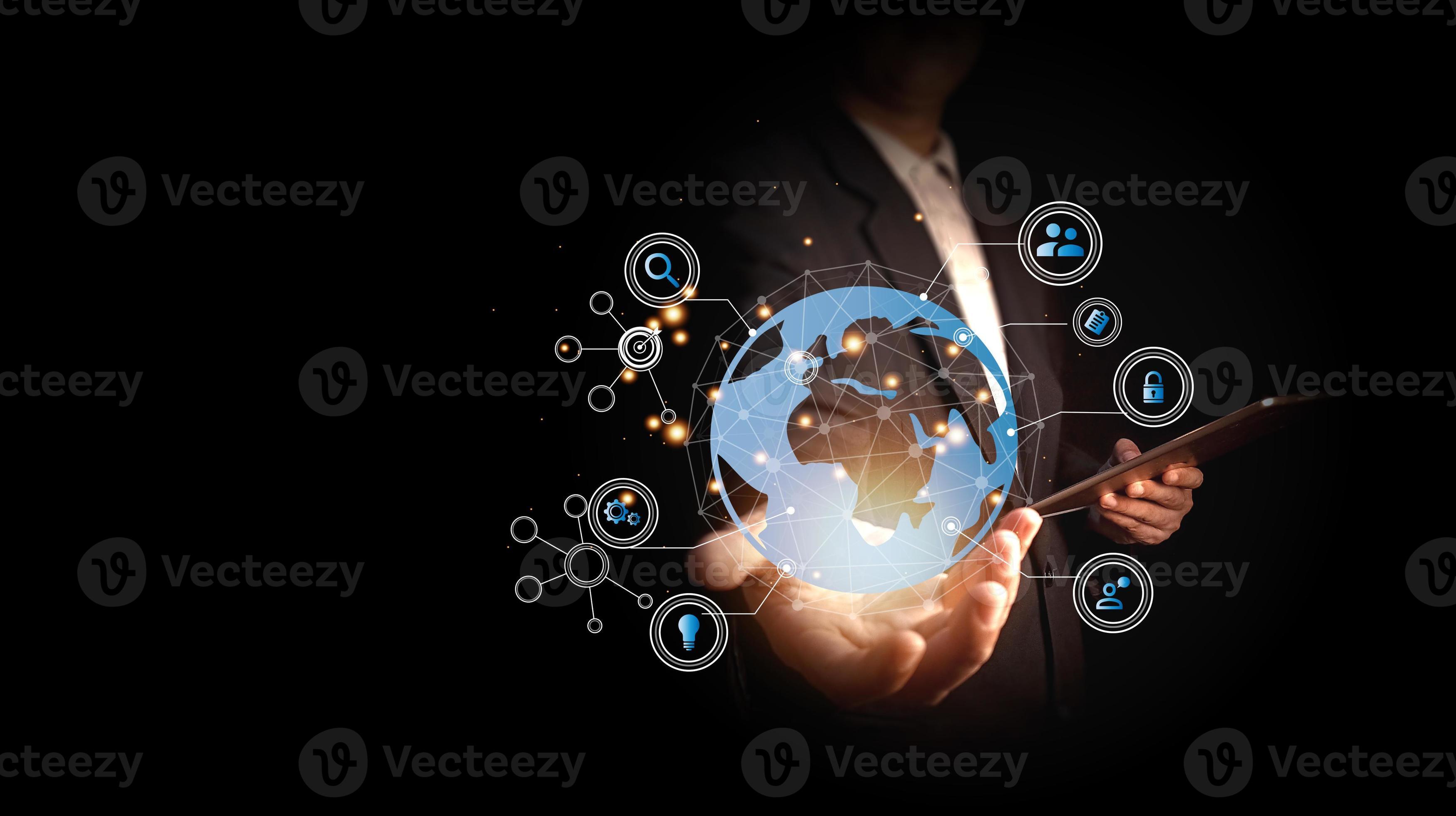 Businessman Is Focusing On Crm For Business Viewing Various Crm Charts