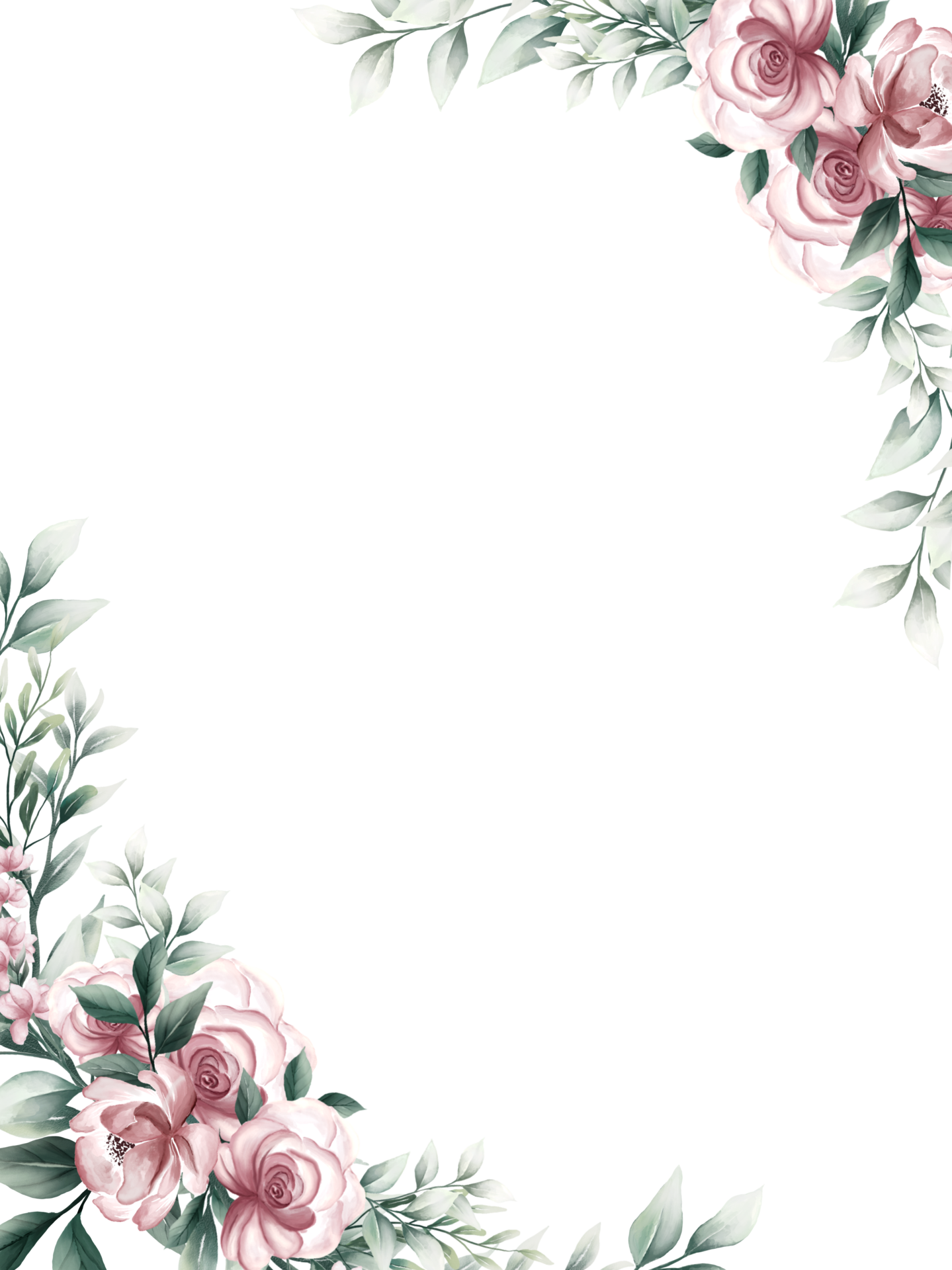 Pink Watercolor Flower Frame 13855114 Png
