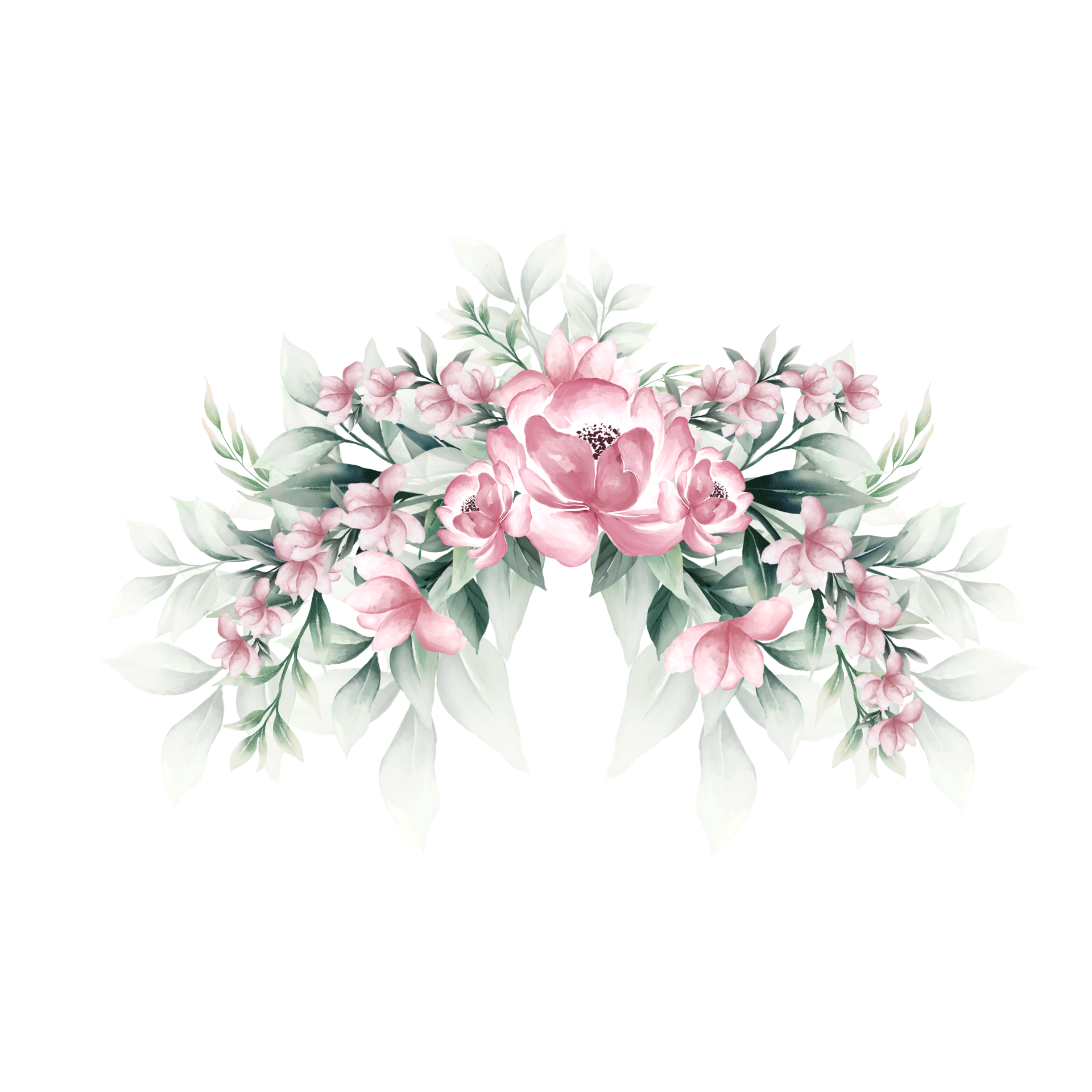 Bouquet of pink watercolor flowers 13855160 PNG Bouquet of pink watercolor flowers 13855160 PNG