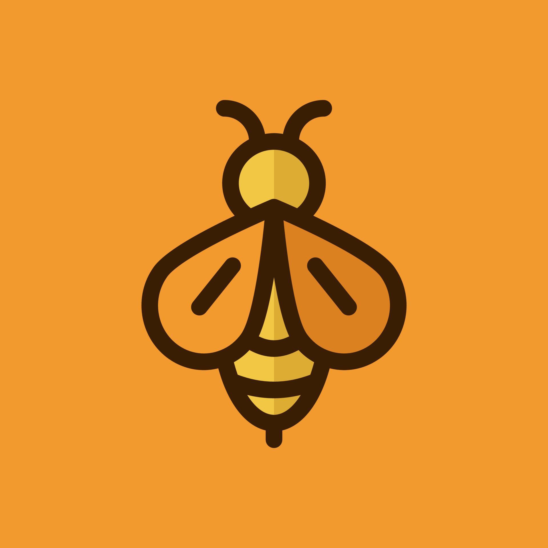 Honey bee vector icon. Creative geometric bee logo design. Linear bee ...