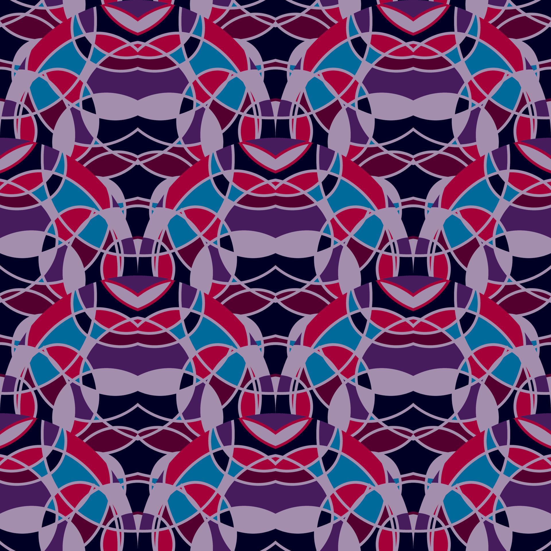 Vintage Abstract Line Endless Tile Ornament Hand Drawn Linear Mosaic Seamless Pattern 13856324