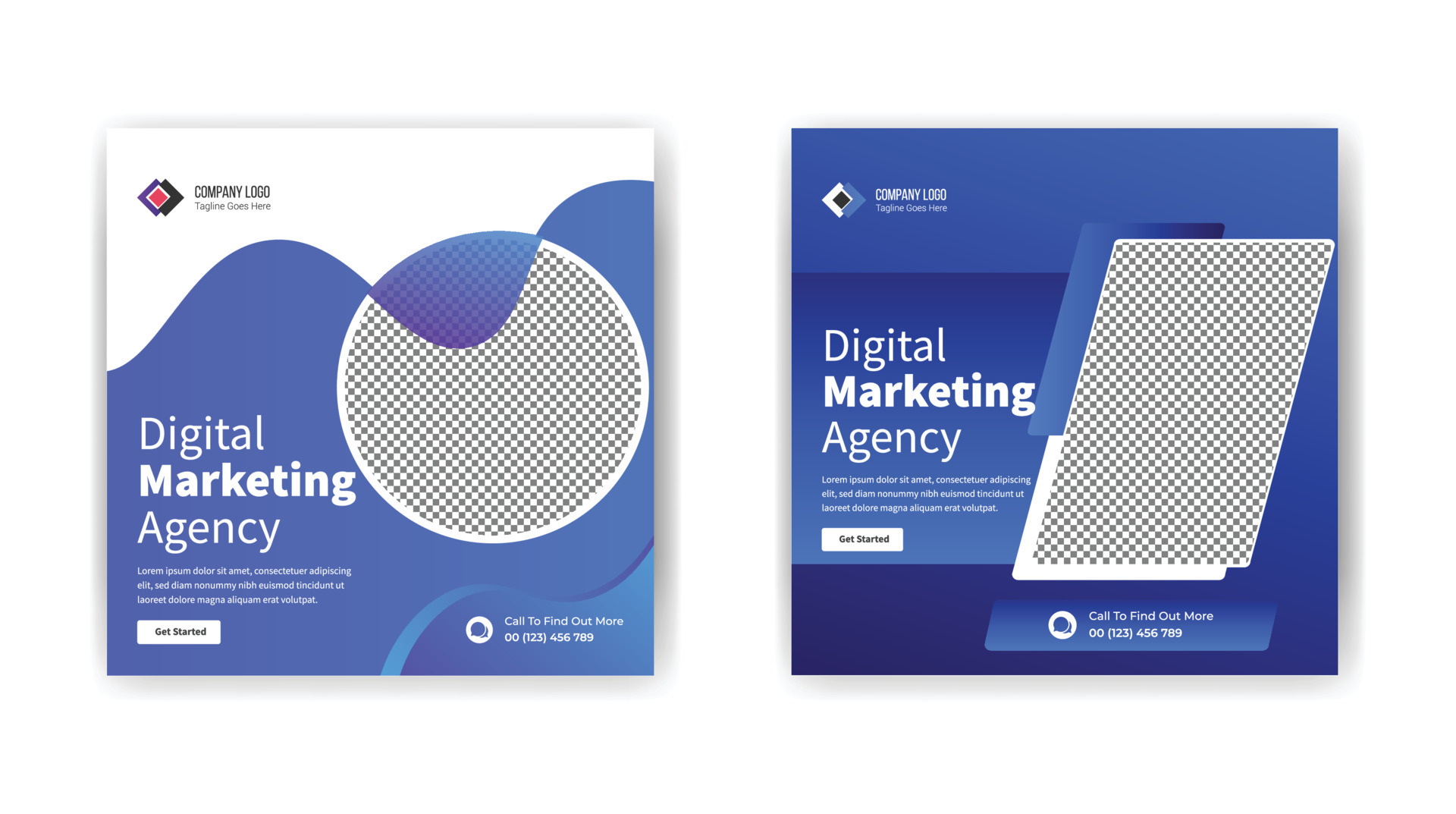 digital marketing social media post template design 13857559 Vector Art ...