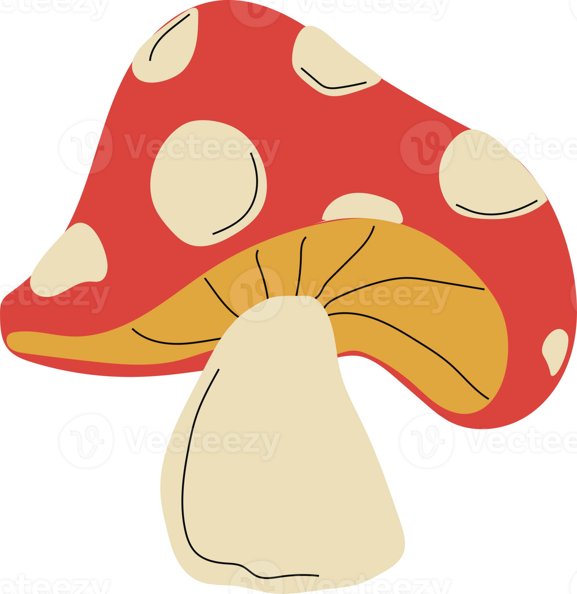amanita muscaria, dibujo de estilo vintage de hongo agárico de mosca 13859563 PNG