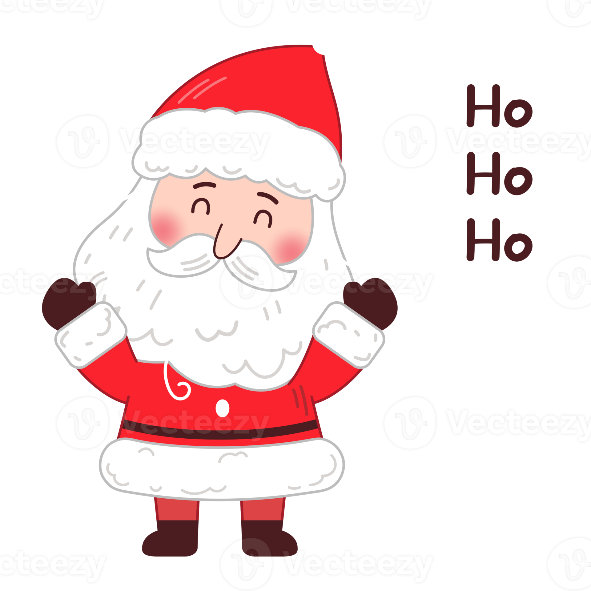 lindo santa claus de pie y diciendo ho ho ho ilustración de dibujos animados 13861662 PNG