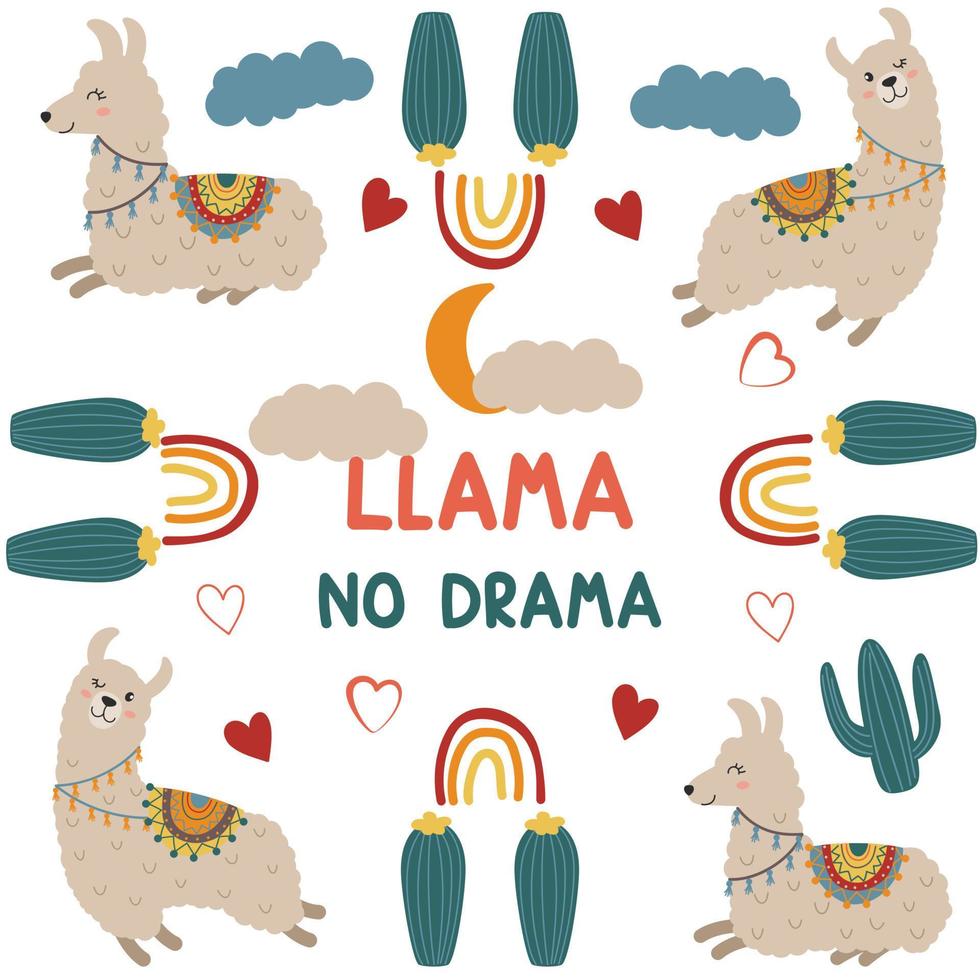 conjunto de llamas de dibujos animados 13862228 Vector en Vecteezy