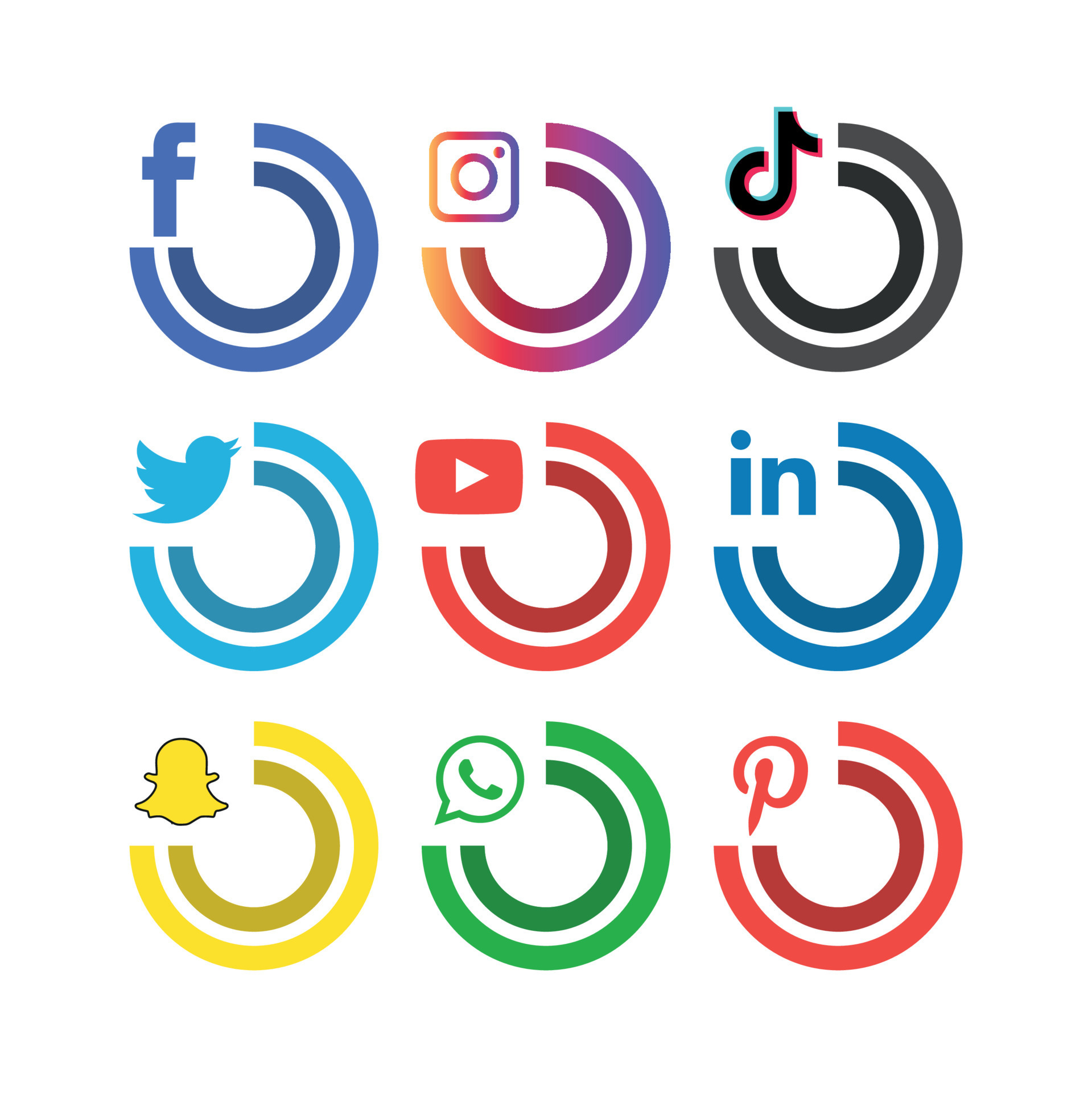 Social Media Icons Set Logo Vector Illustrator 13862755 Vector Art At