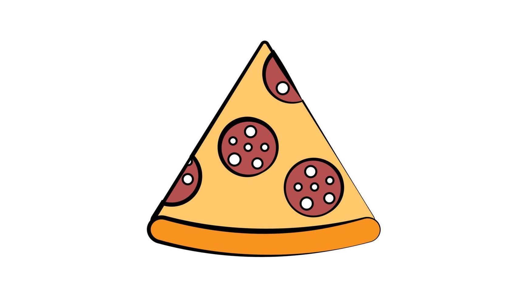 Slice of pepperoni pizza. Vector clip art illustration with simple ...