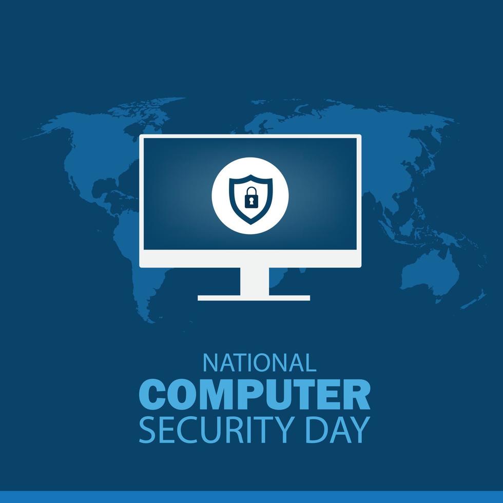 Vector Illustration of National Computer Security Day. Simple and ...