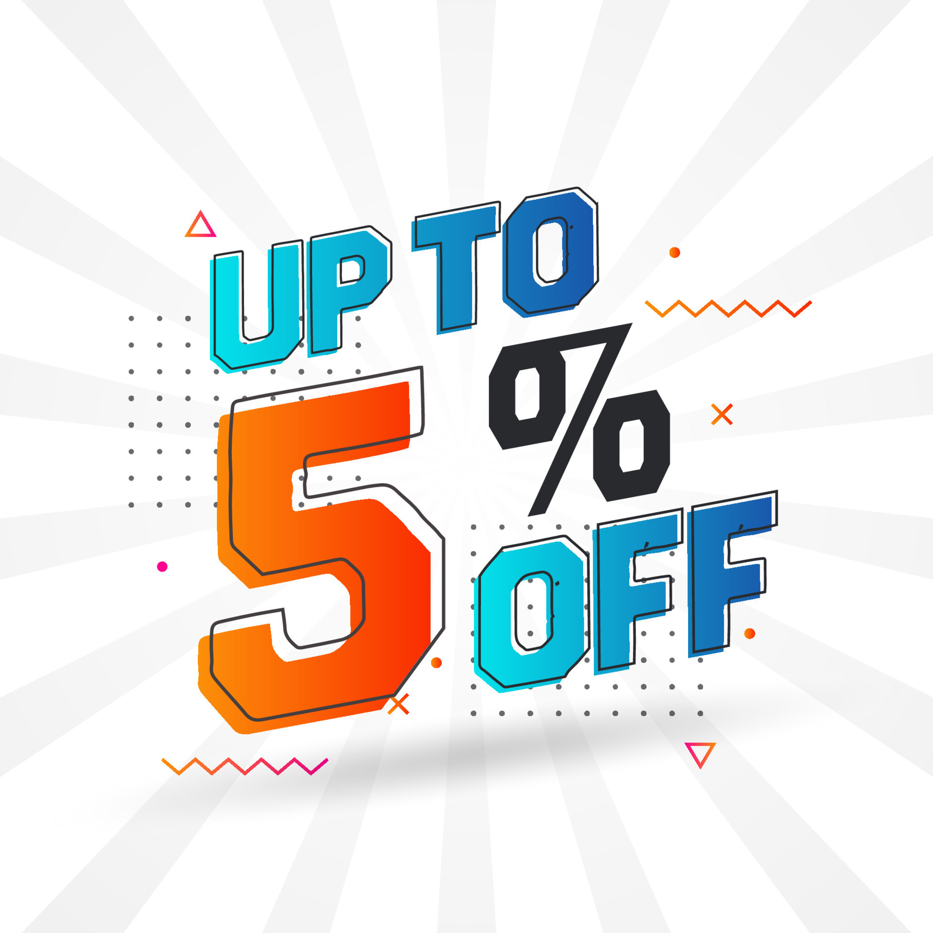 Sale Of Advertising Campaign Up To 5 Percent Off Promotional Design