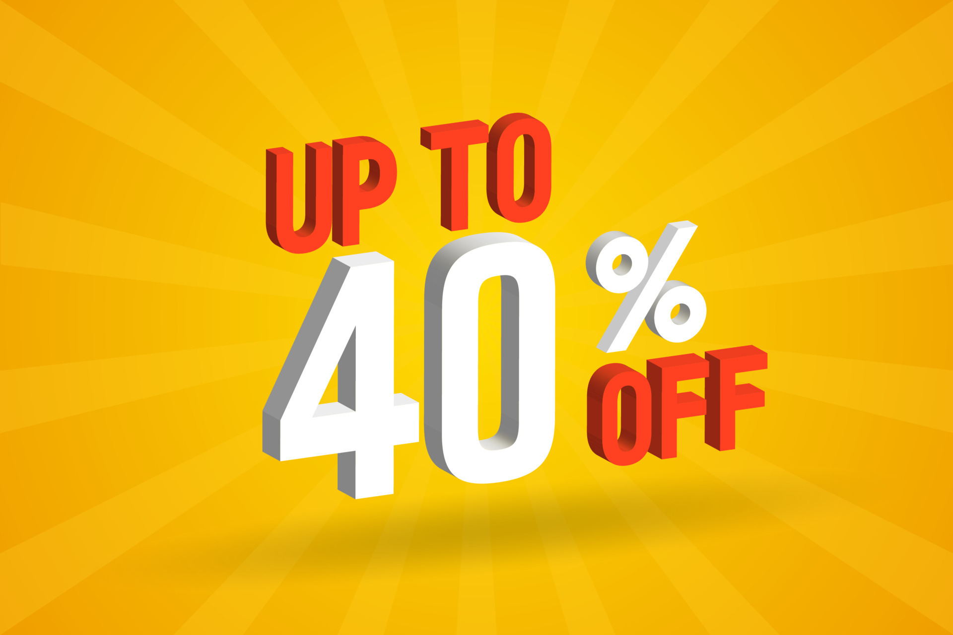 Up To 40 Percent off 3D Special promotional campaign design. Upto 40 of 3D Discount Offer for ...