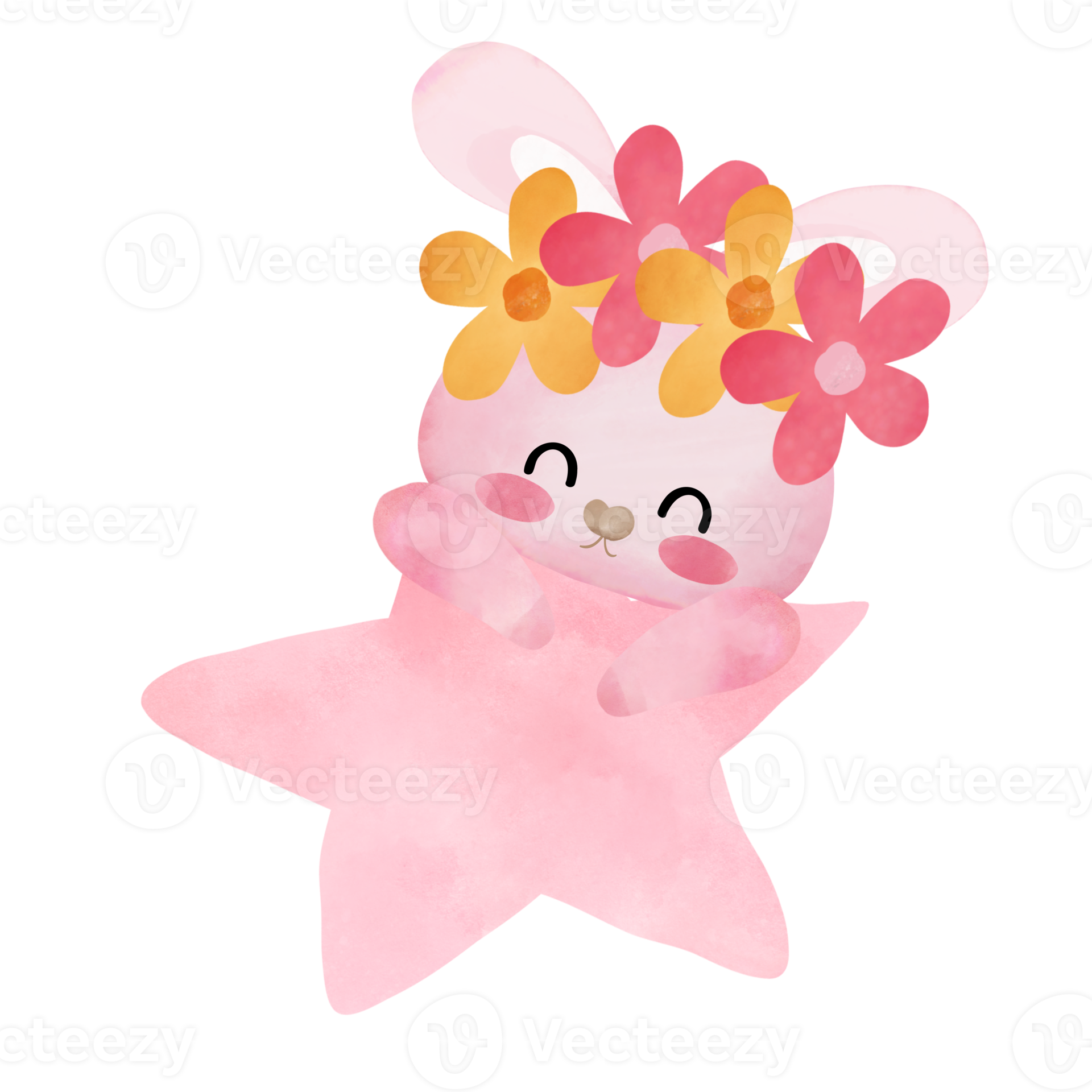 Cute Pink Bunny Girl Making Cute Gesture 13869073 Png