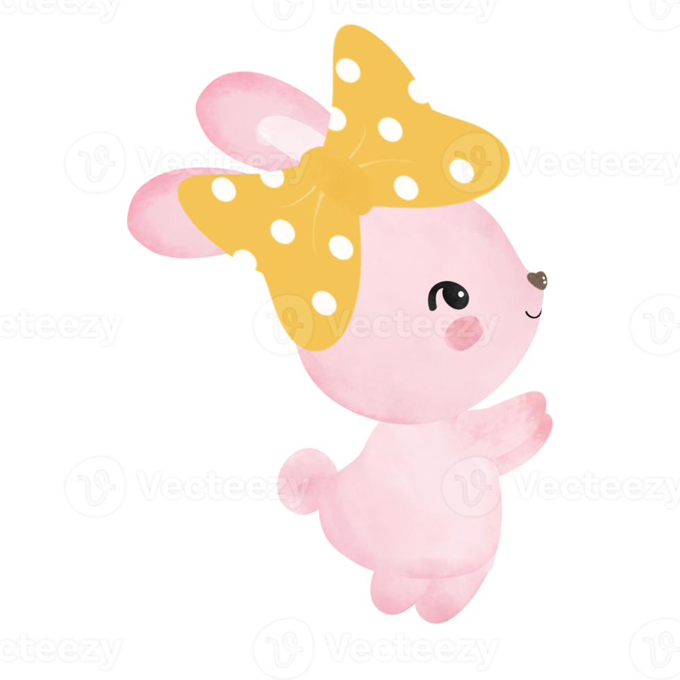 Cute Pink Bunny Girl Making Cute Gesture 13869089 Png