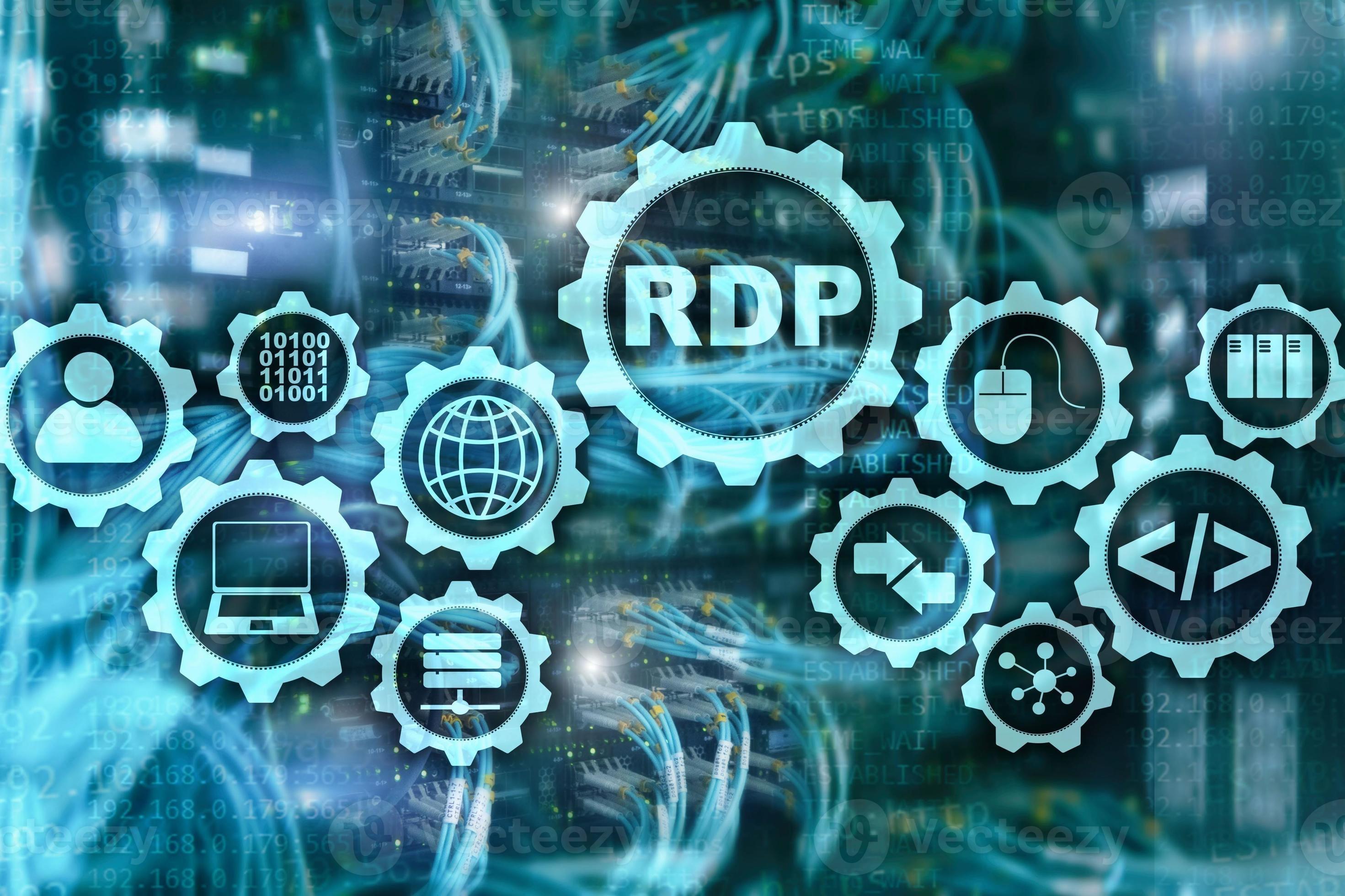 RDP Remote Desktop Protocol. Terminal Services. Server background. 13882162 Stock Photo at Vecteezy