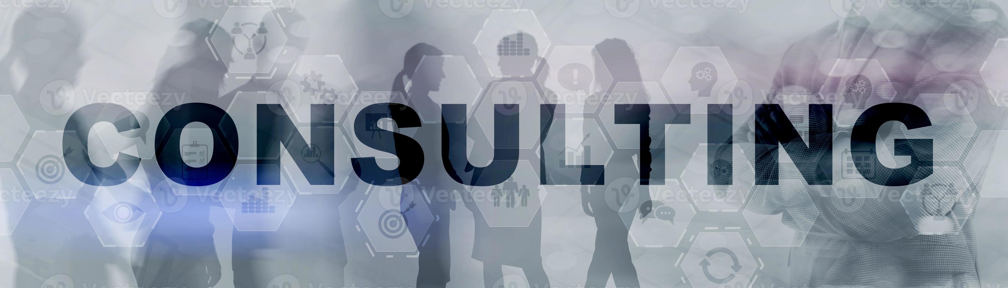 Consulting Business concept. Inscription Text and icons on website ...