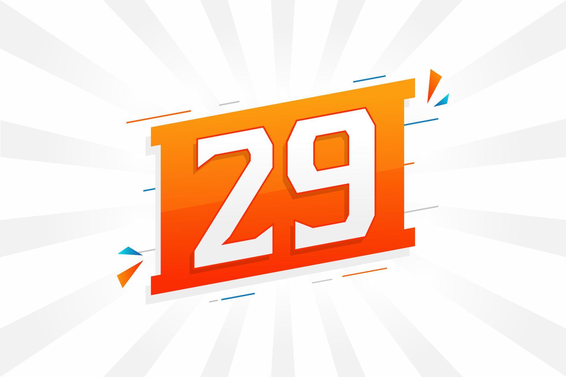 29 number vector font alphabet. Number 29 with decorative element stock vector 13885546 Vector ...