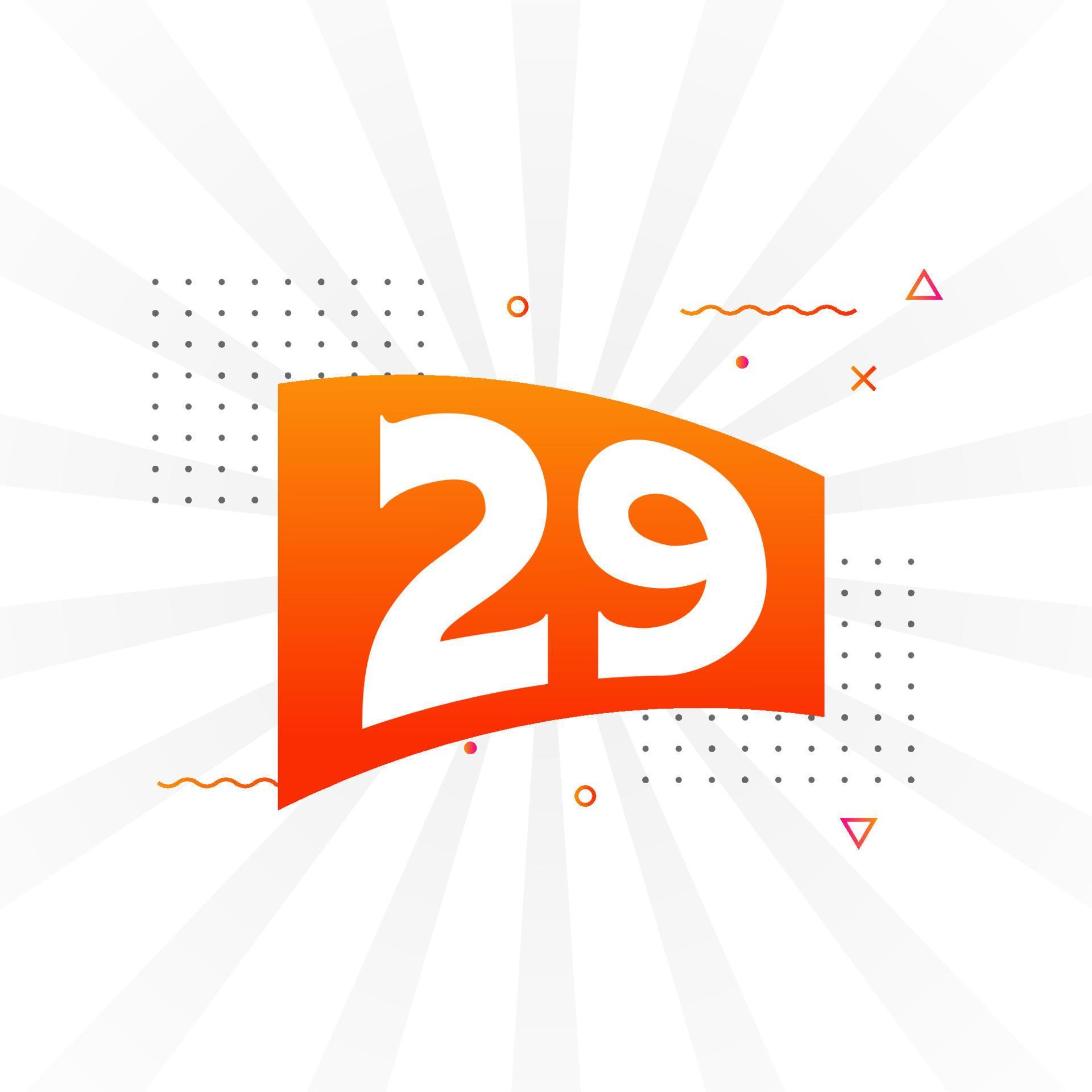 Alfabeto de fuente vectorial de 29 números. número 29 con vector de stock de elemento decorativo ...