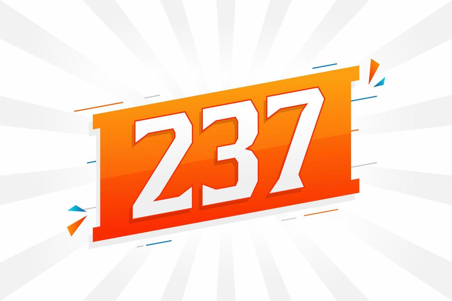 237 number vector font alphabet. Number 237 with decorative element ...