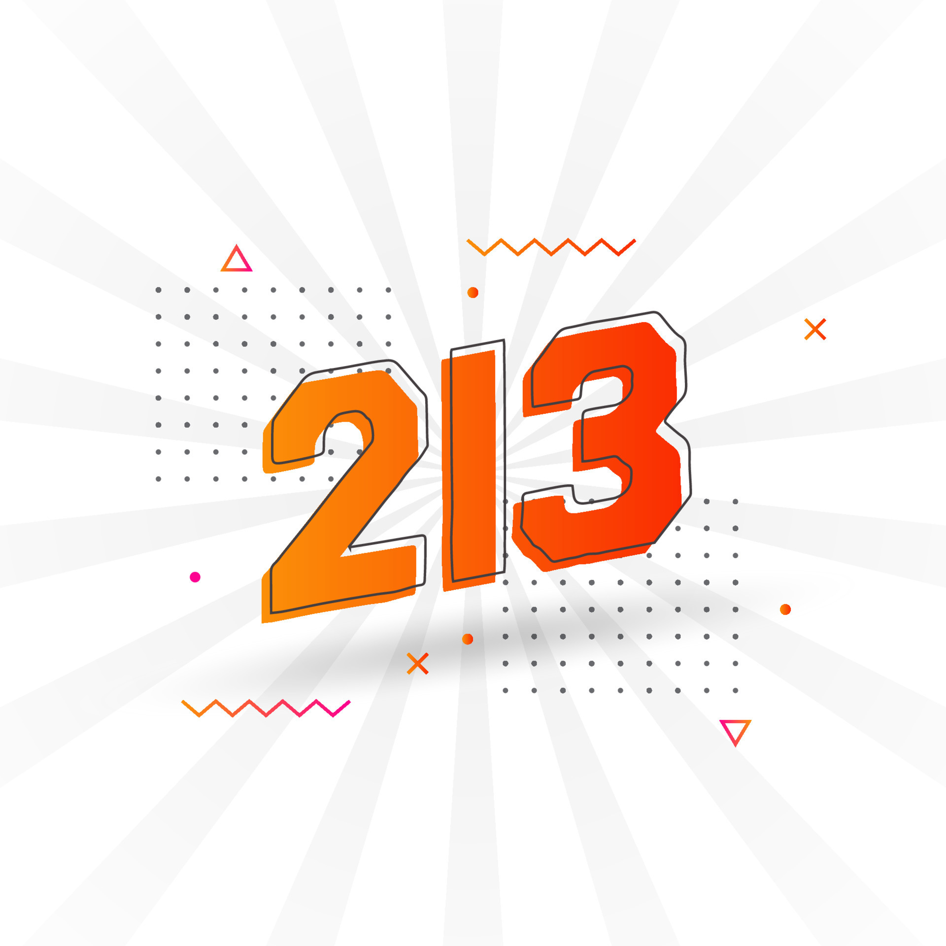 213 number vector font alphabet. Number 213 with decorative element stock vector 13885583 Vector ...