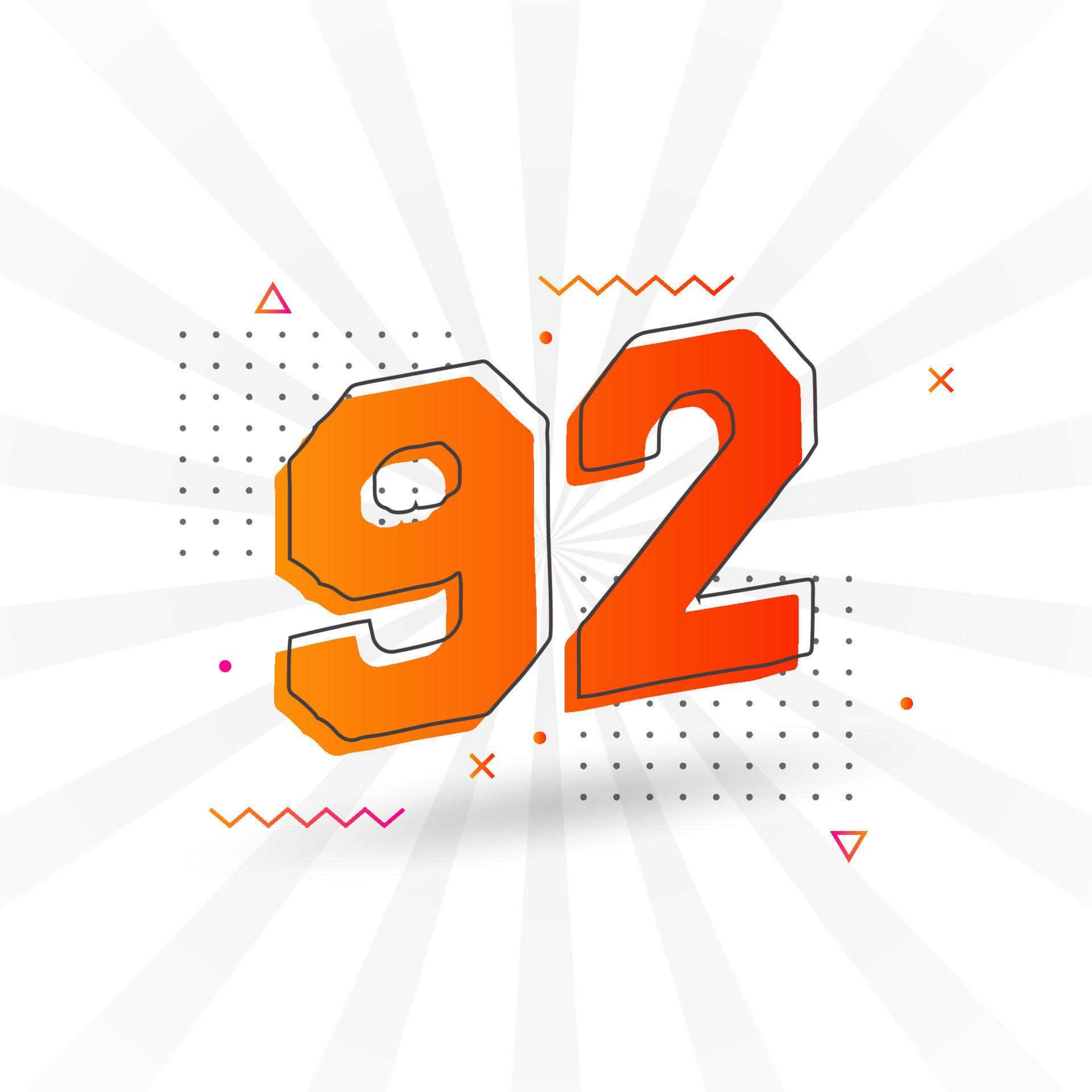 92 number vector font alphabet. Number 92 with decorative element stock ... 92 number vector font alphabet. Number 92 with decorative element stock ...