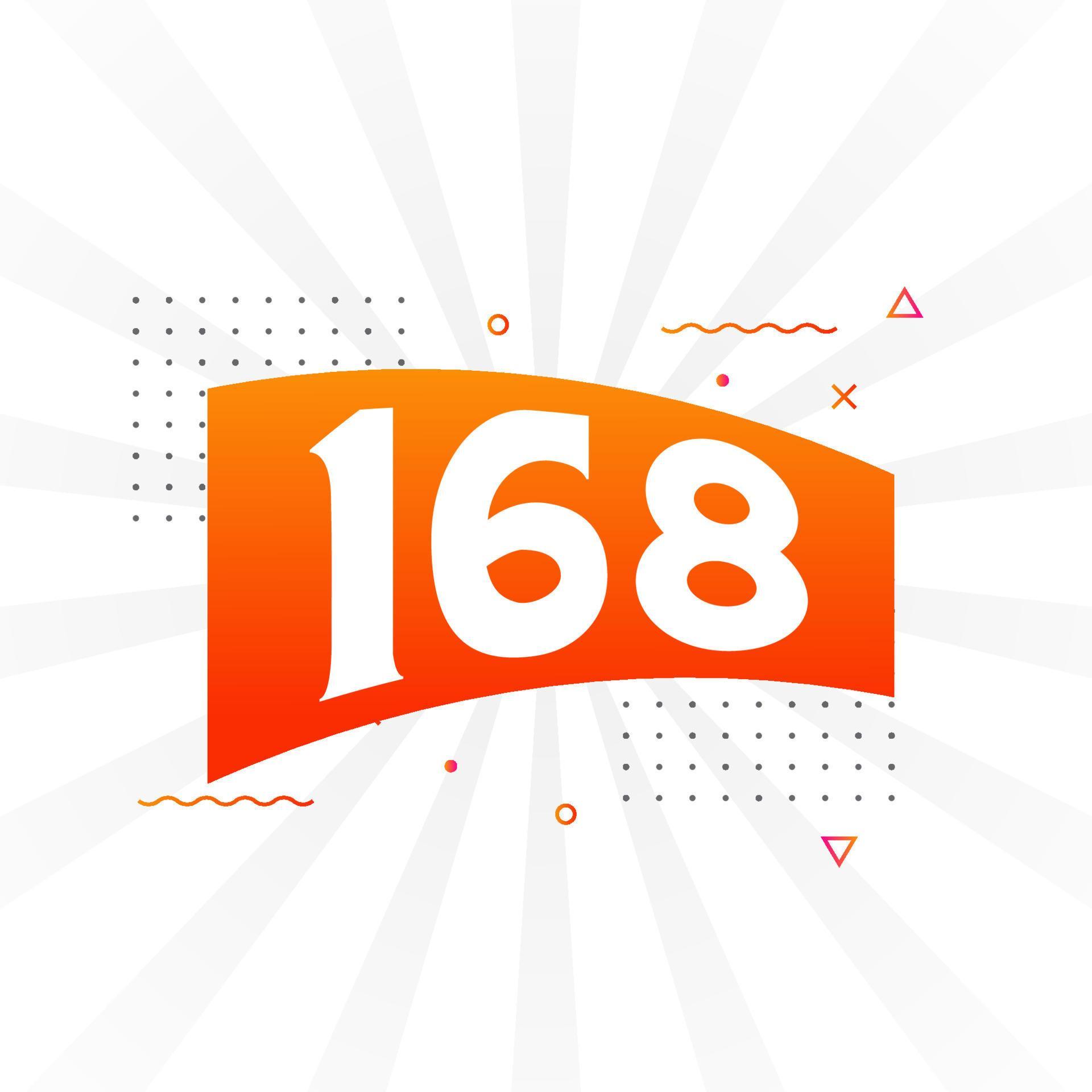 168 number vector font alphabet. Number 168 with decorative element ... 168 number vector font alphabet. Number 168 with decorative element ...