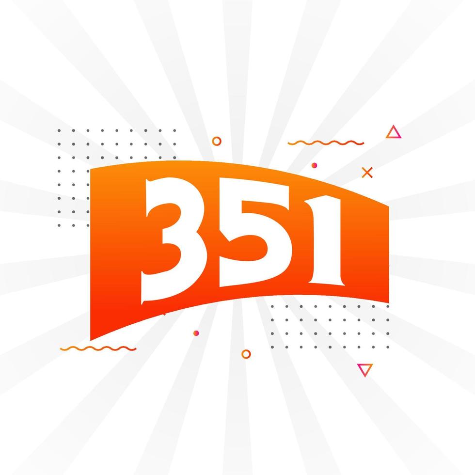 351 number vector font alphabet. Number 351 with decorative element stock vector 13885683 Vector ...