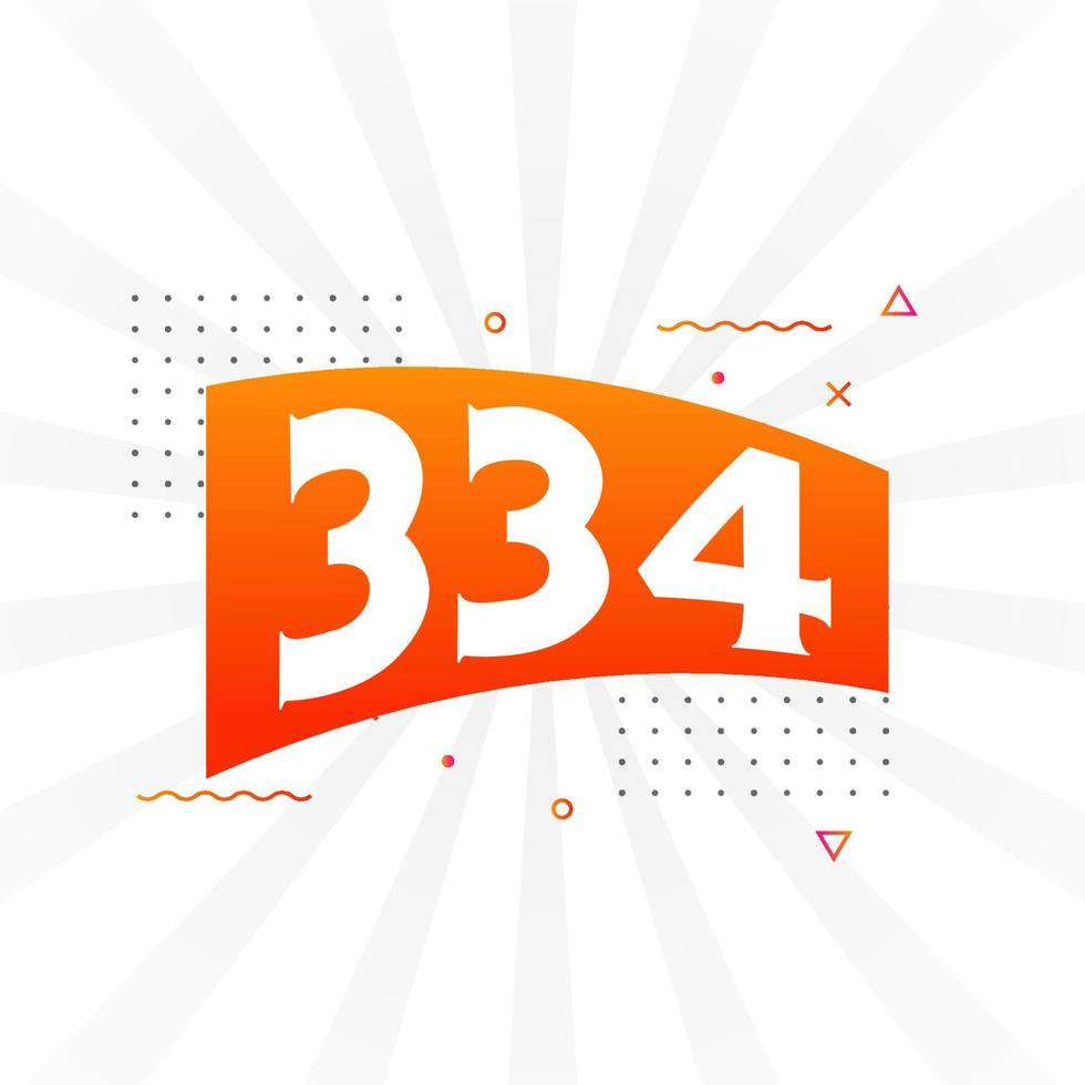 334 number vector font alphabet. Number 334 with decorative element ... 334 number vector font alphabet. Number 334 with decorative element ...