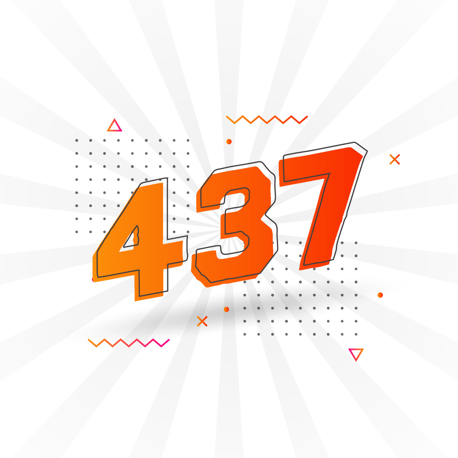 Alfabeto de fuente vectorial de 437 números. número 437 con elemento decorativo vector stock ...