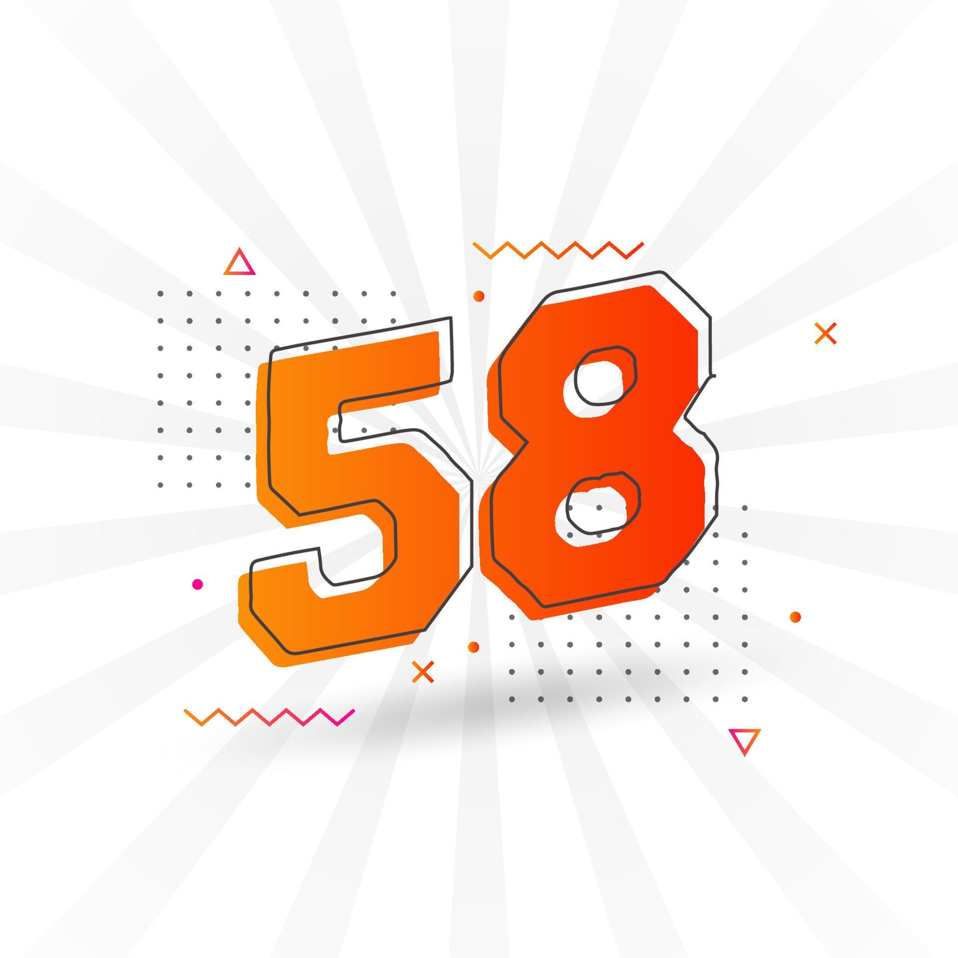 58 number vector font alphabet. Number 58 with decorative element stock vector 13885754 Vector ...