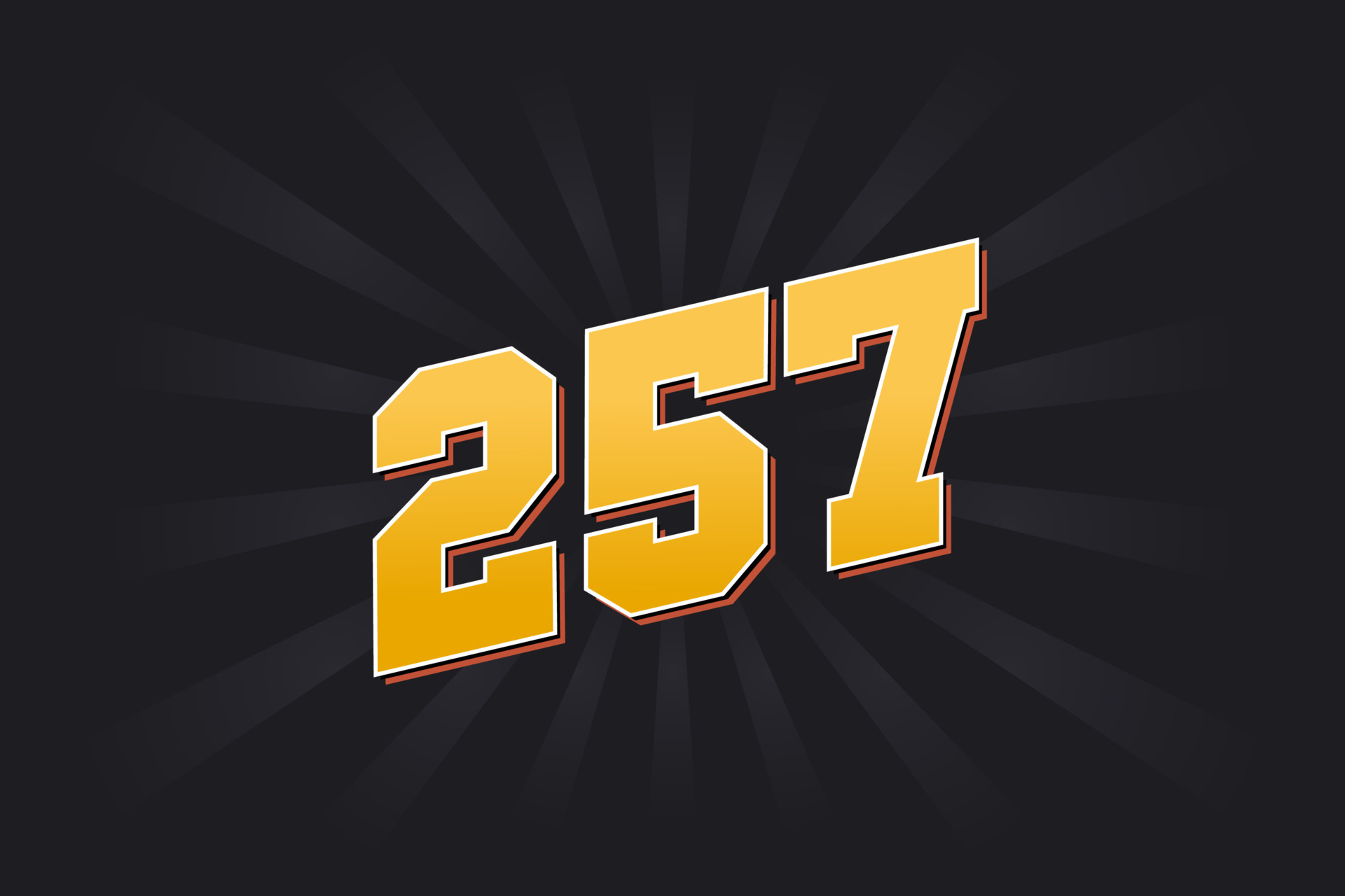 Number 257 vector font alphabet. Yellow 257 number with black ... Number 257 vector font alphabet. Yellow 257 number with black ...