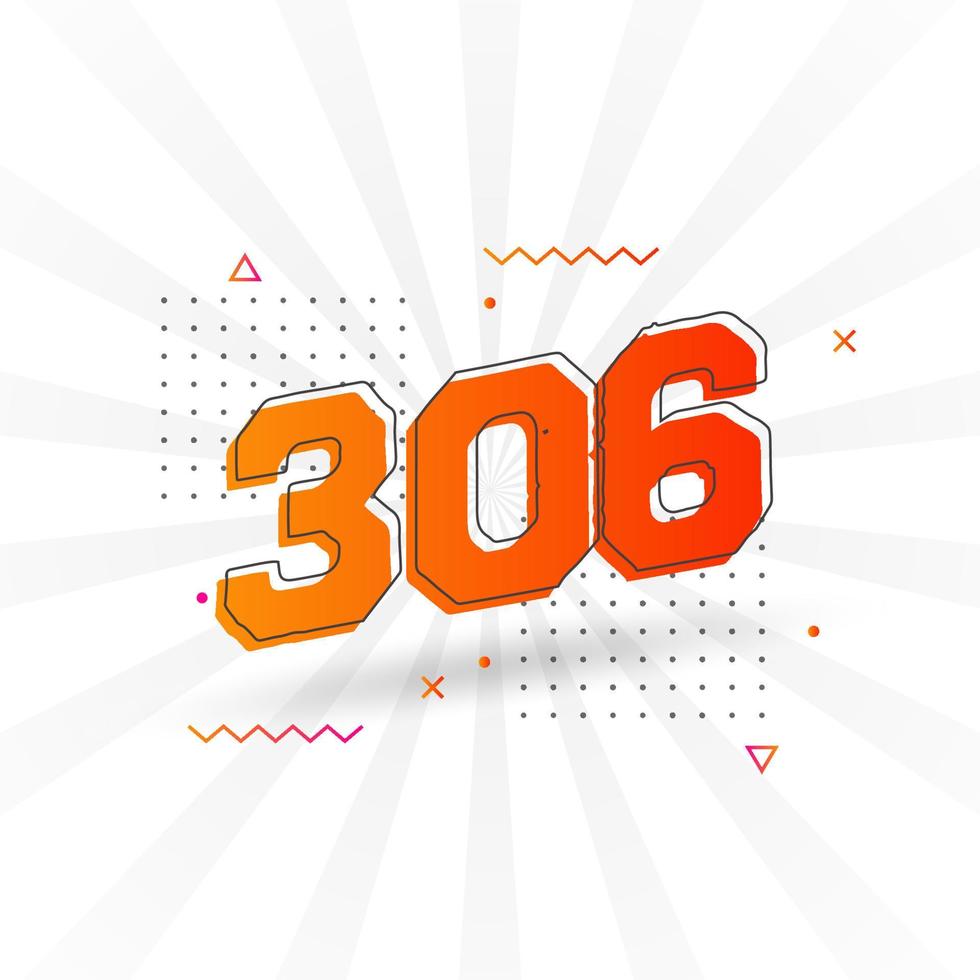 306 number vector font alphabet. Number 306 with decorative element stock vector 13885834 Vector ...