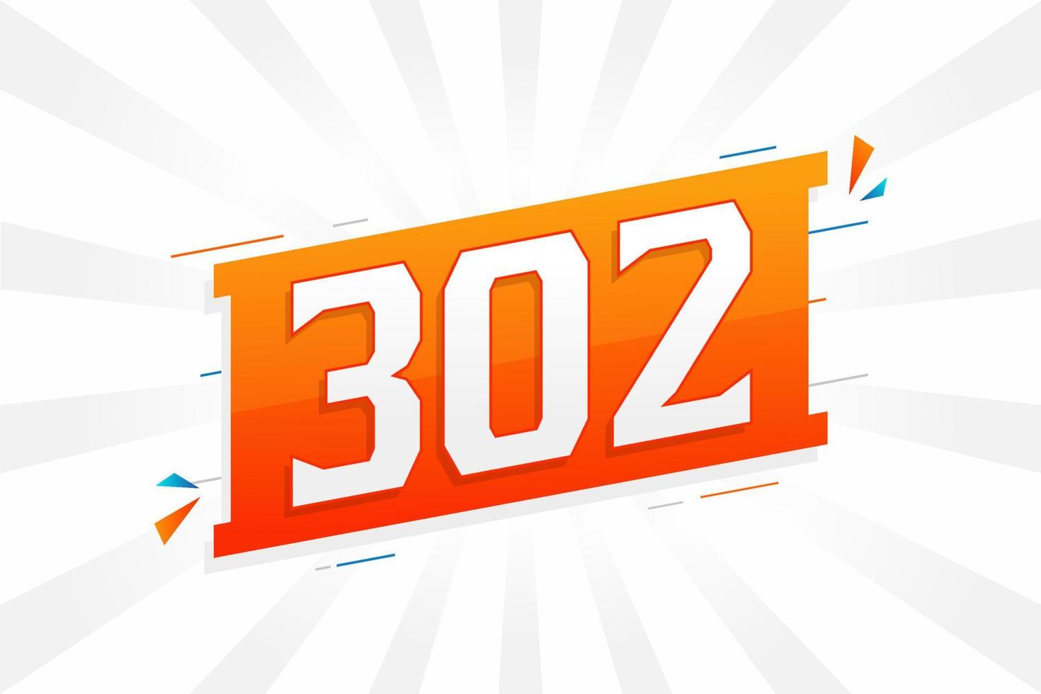 302 number vector font alphabet. Number 302 with decorative element stock vector 13885838 Vector ...