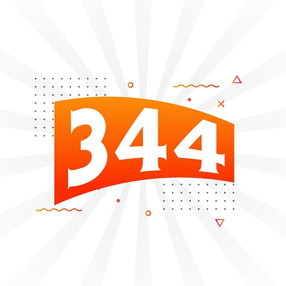 344 Number Vector Font Alphabet Number 344 With Decorative Element Stock Vector 13885976 Vector