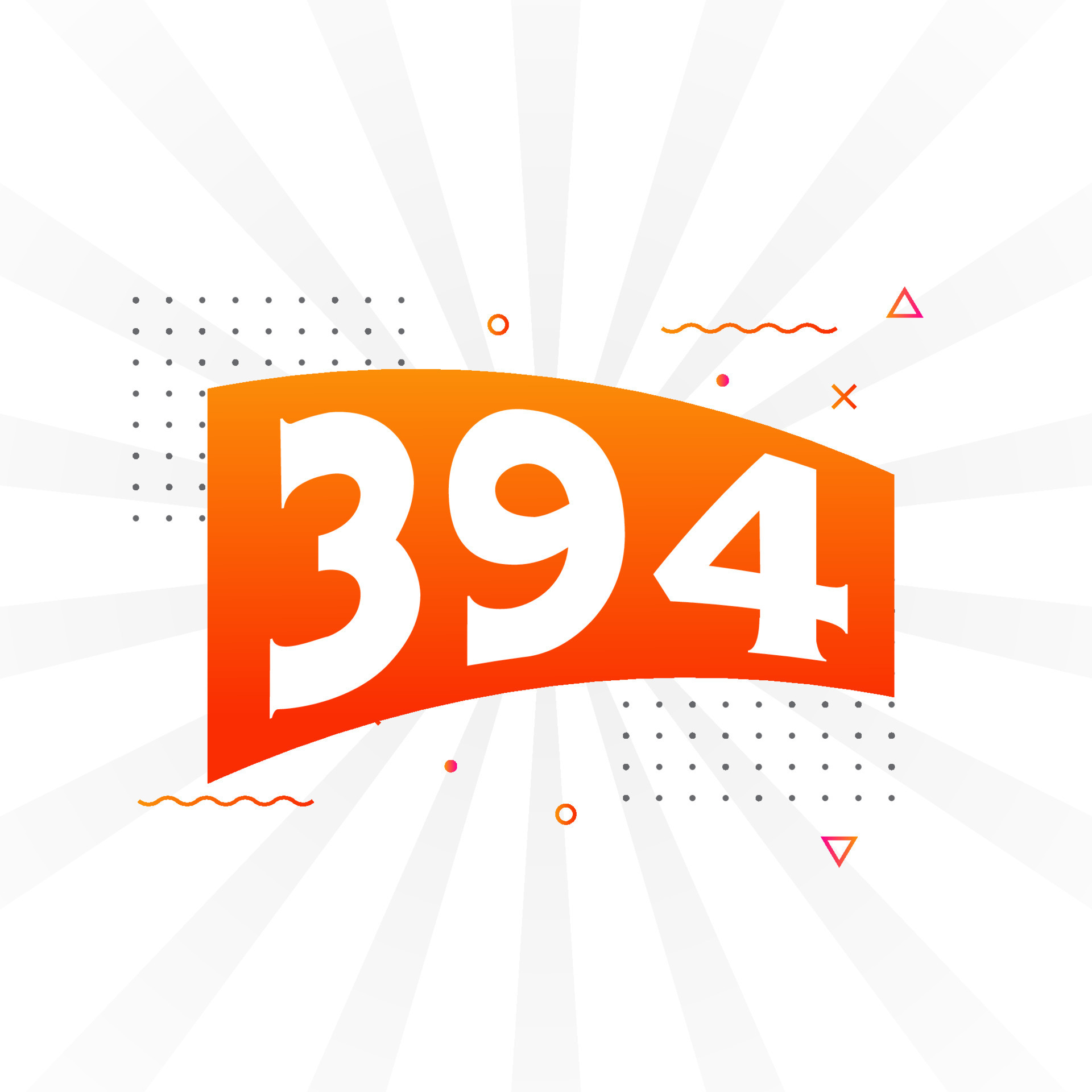 394 number vector font alphabet. Number 394 with decorative element ... 394 number vector font alphabet. Number 394 with decorative element ...